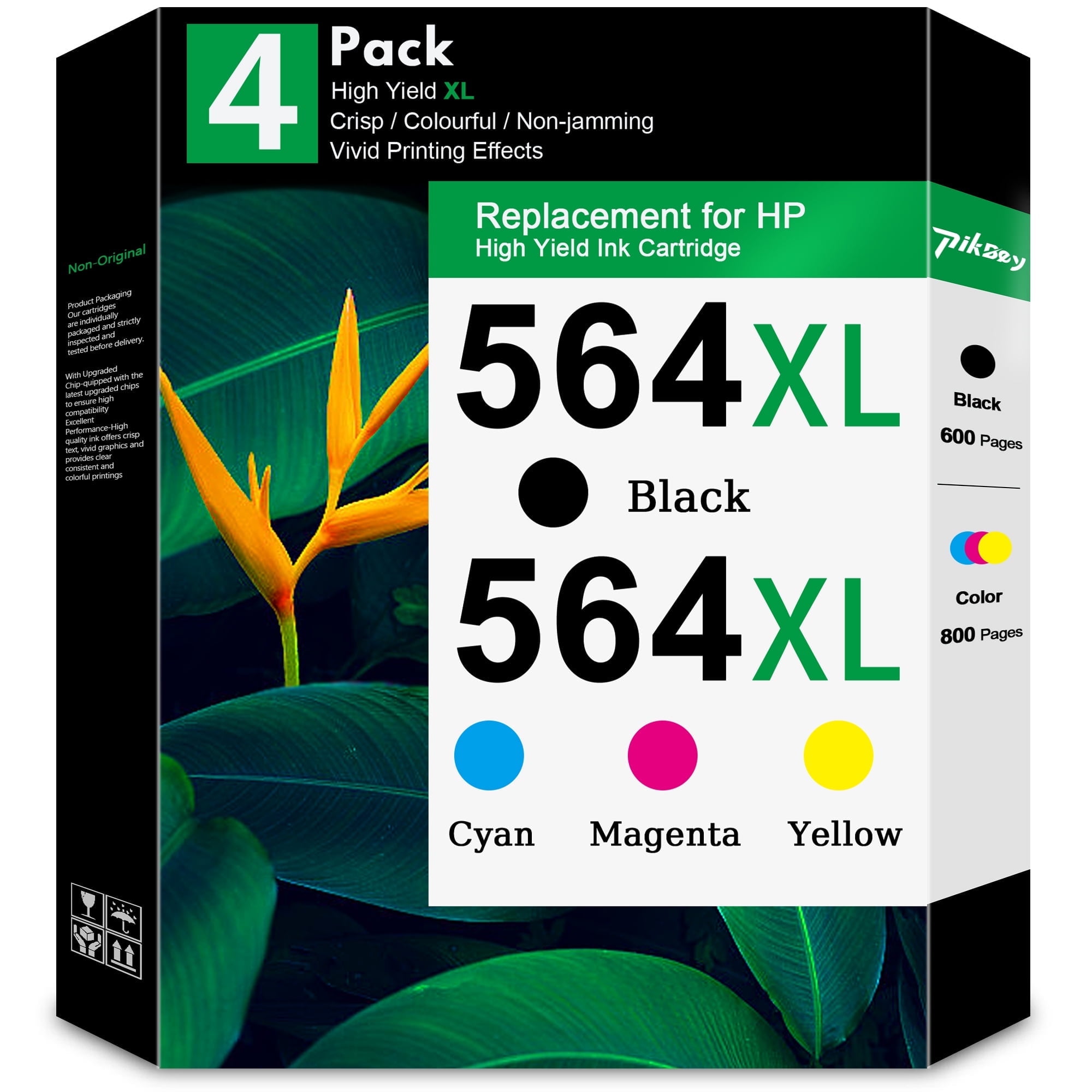 564XL High Yield Ink Cartridge (4-Pack, 1Black/1Cyan/1Magenta/1Yellow ...