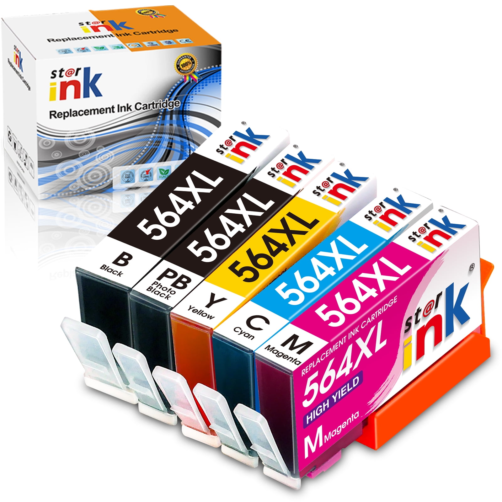 HP 564XL Ink Cartridges, 5 Pack for Photosmart & Officejet (Black ...