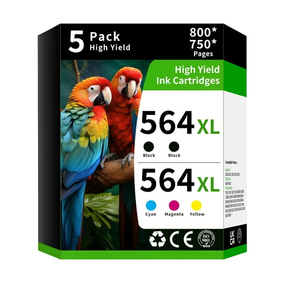 564XL Ink Cartridge Combo Pack Compatible Replacement for HP 564 to Use ...