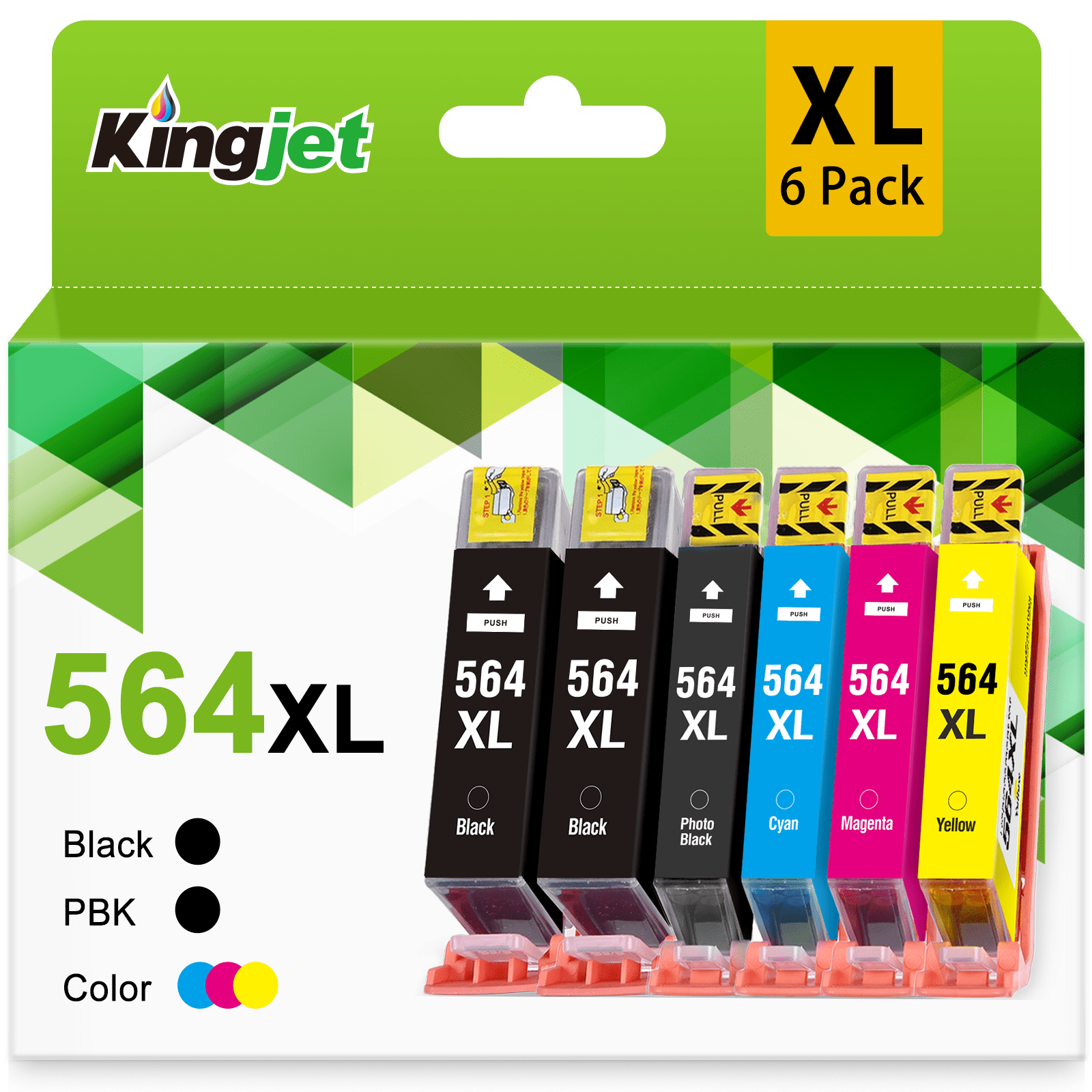 HP 564XL Ink Cartridge for Photosmart & Deskjet Printers, 6 Pack (2 ...