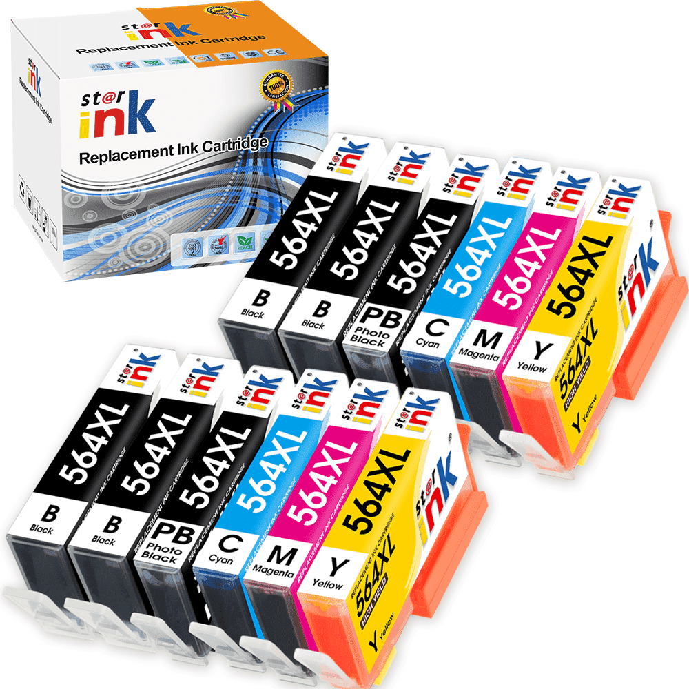 Star Ink 564XL Ink Cartridges Compatible for HP Printers, 12-Pack, High ...