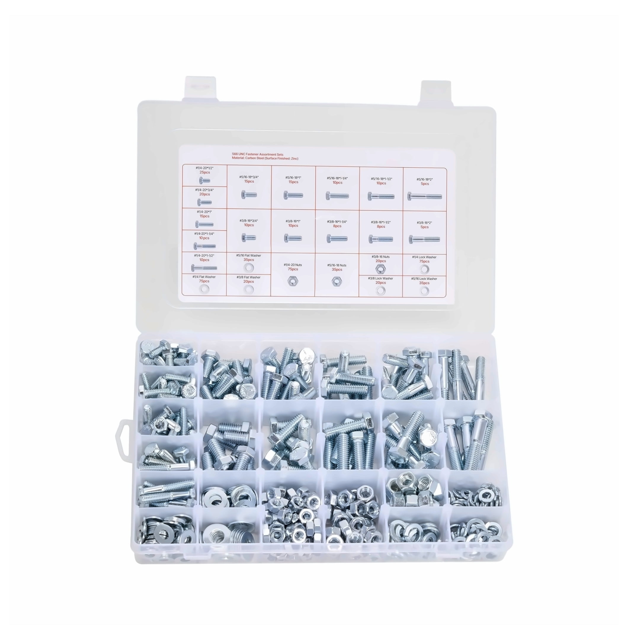 566 Pcs Bolt Nut Assortment Kit Imperial Alloy Steel - Furniture Repair ...
