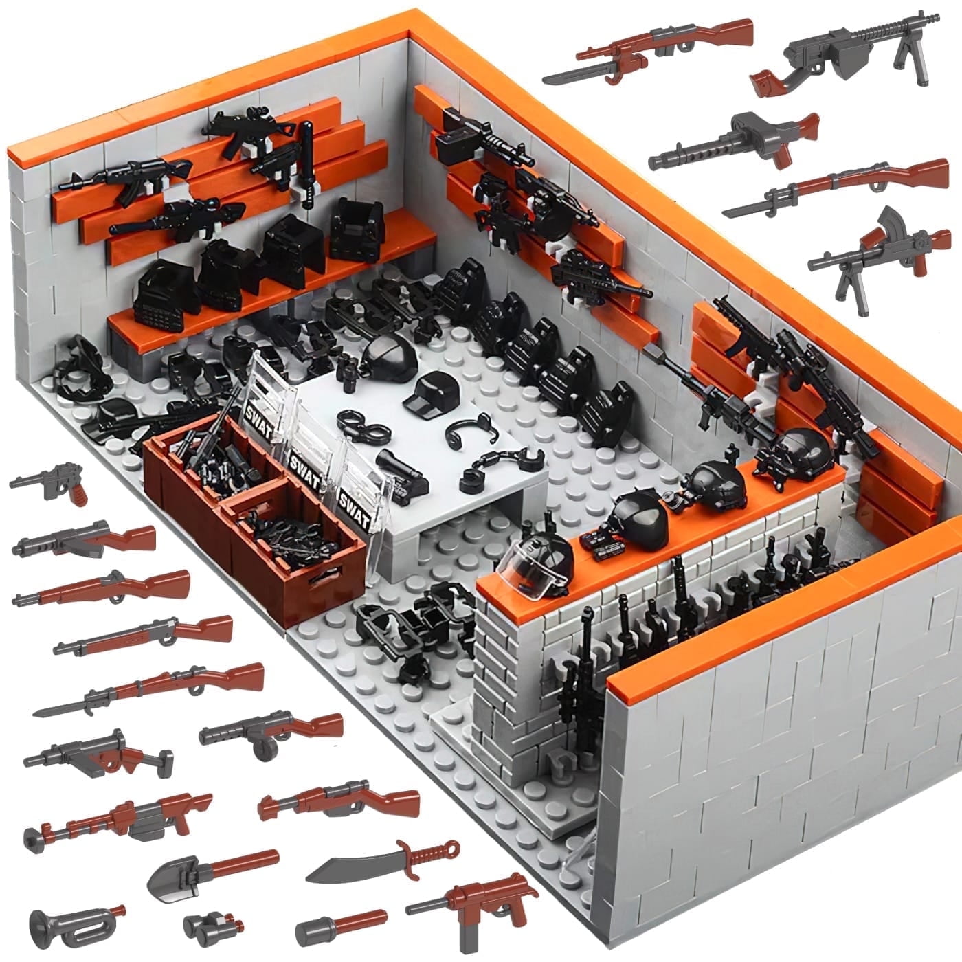 568 Pcs Military Base Building Brick Set – Mini Figures Gear and Army ...
