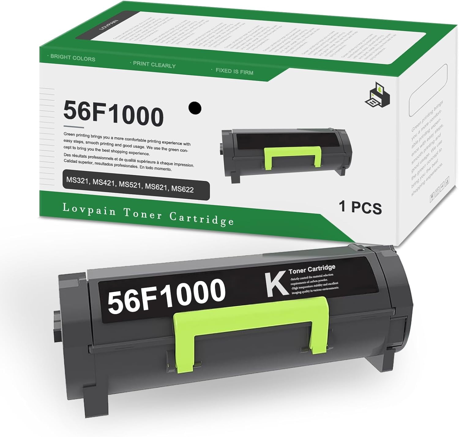 56F1000 Black Toner Cartridge(1-Pack) - Lvan56F1000 High Yield Toner ...