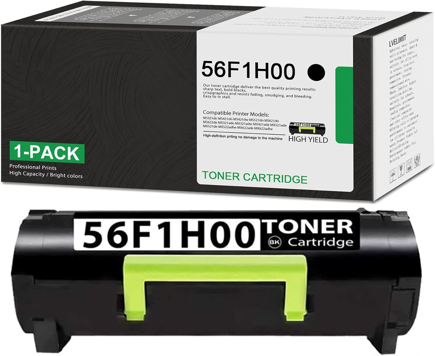 Lexmark 56F1H00 High Yield Laser Ink Toner Cartridge for MS321dn ...