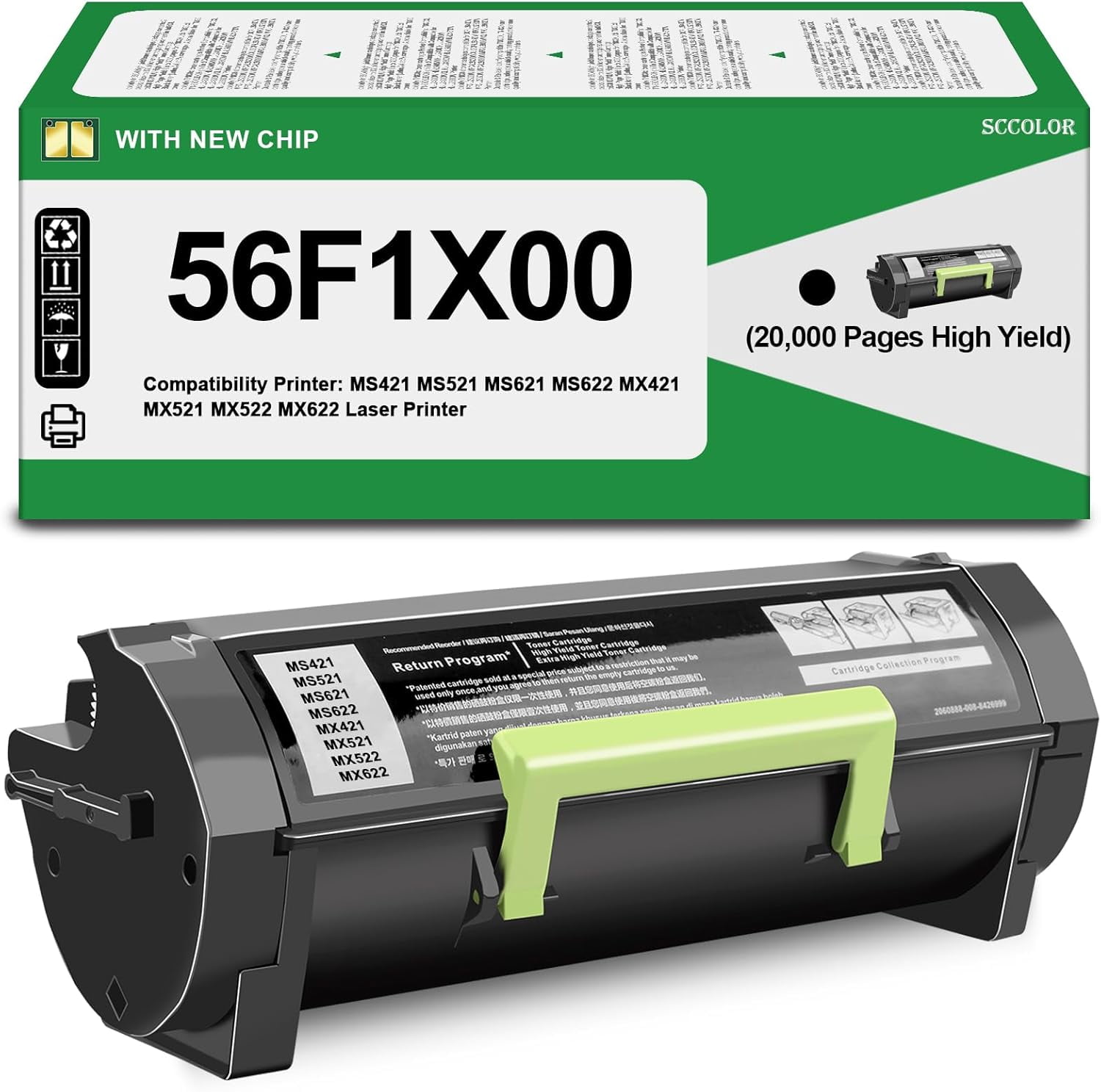 56F1X00 Toner Cartridges Extra High Yield Compatible for Lexmark ...