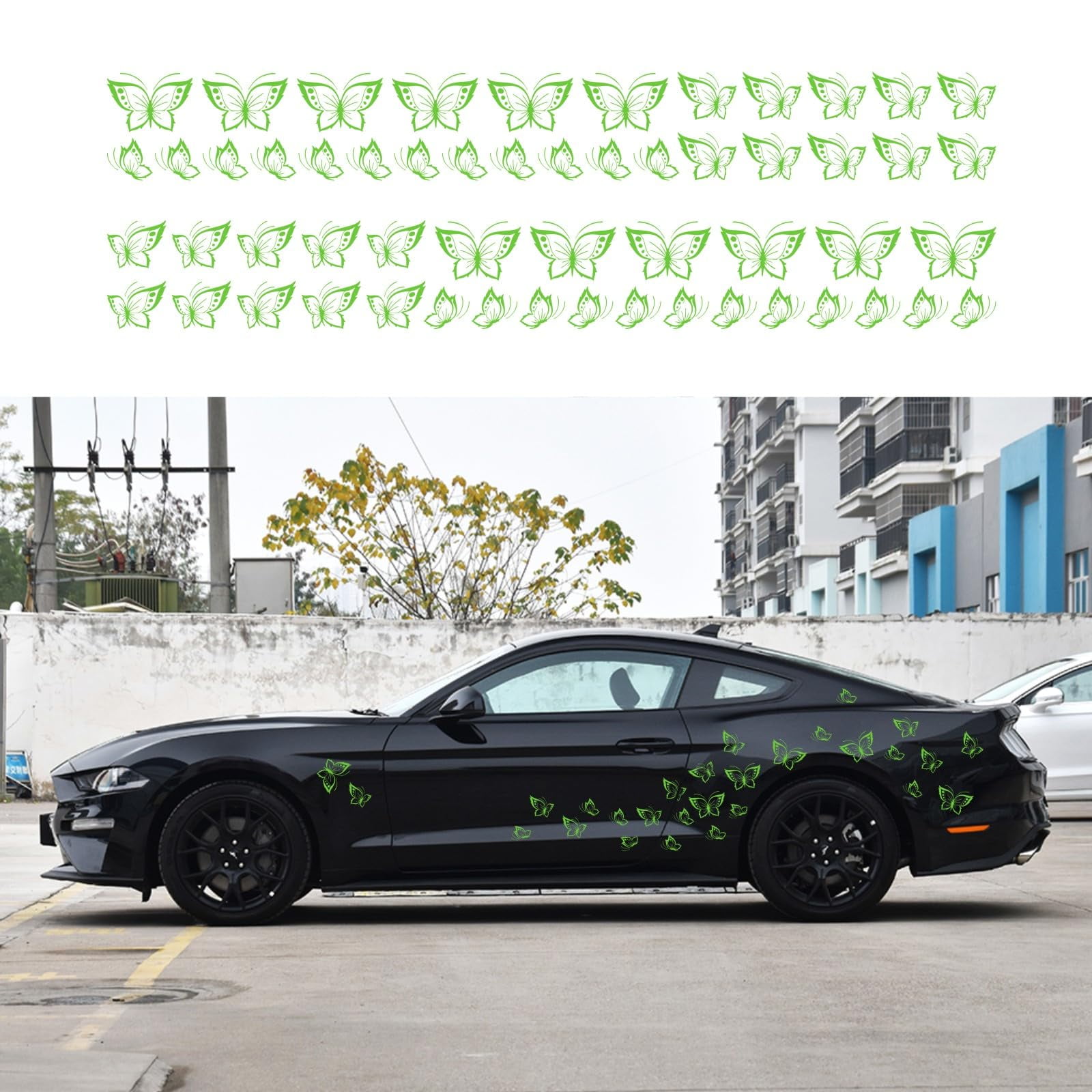 (56PCS) Butterfly Graphic Car Sticker Waterproof Decoration Car Side ...