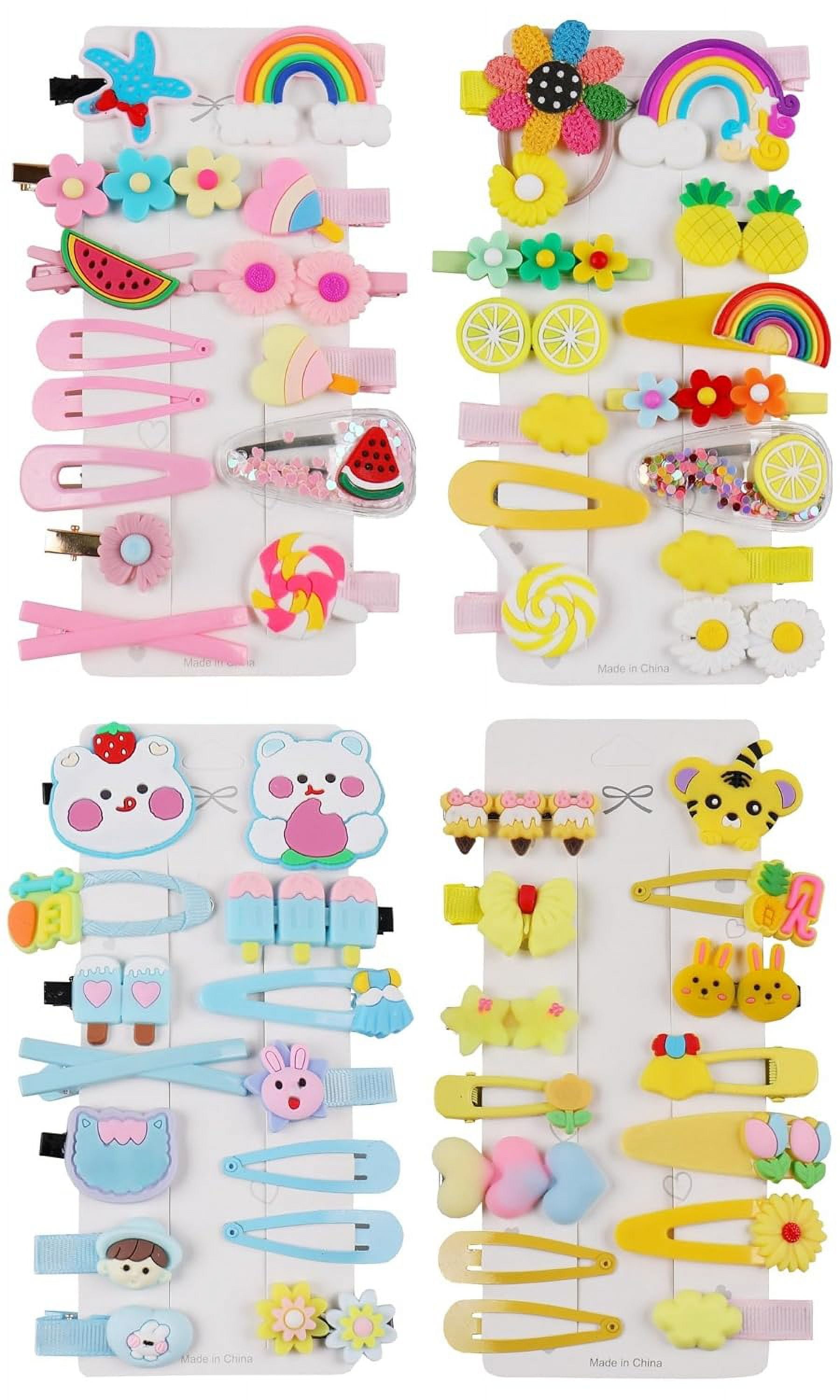 56PCS Toddler Hair Accessories Set: Colorful Rainbow Barrettes, Pins ...