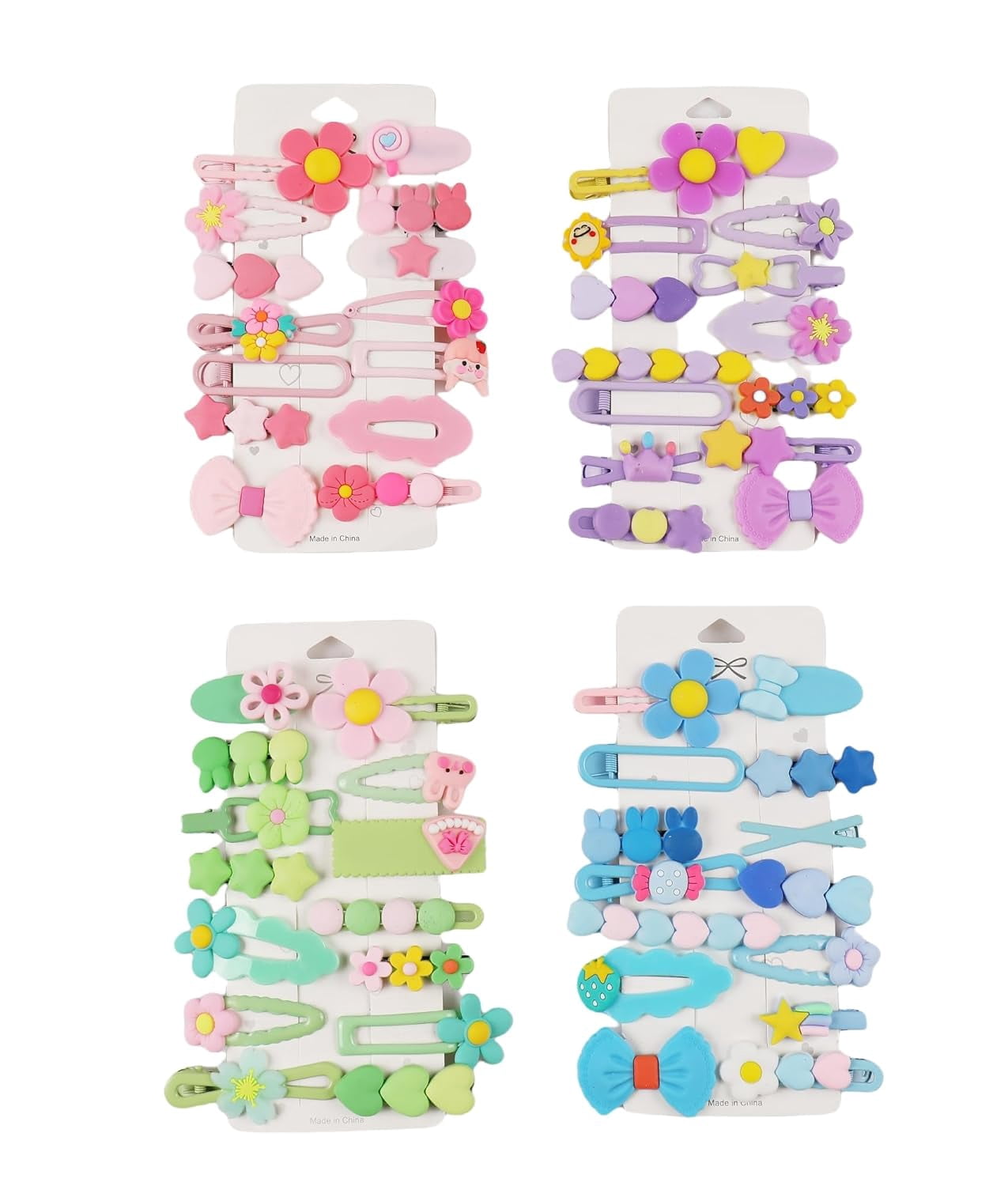 56PCS Toddler Hair Accessories Set: Colorful Rainbow Barrettes, Pins ...