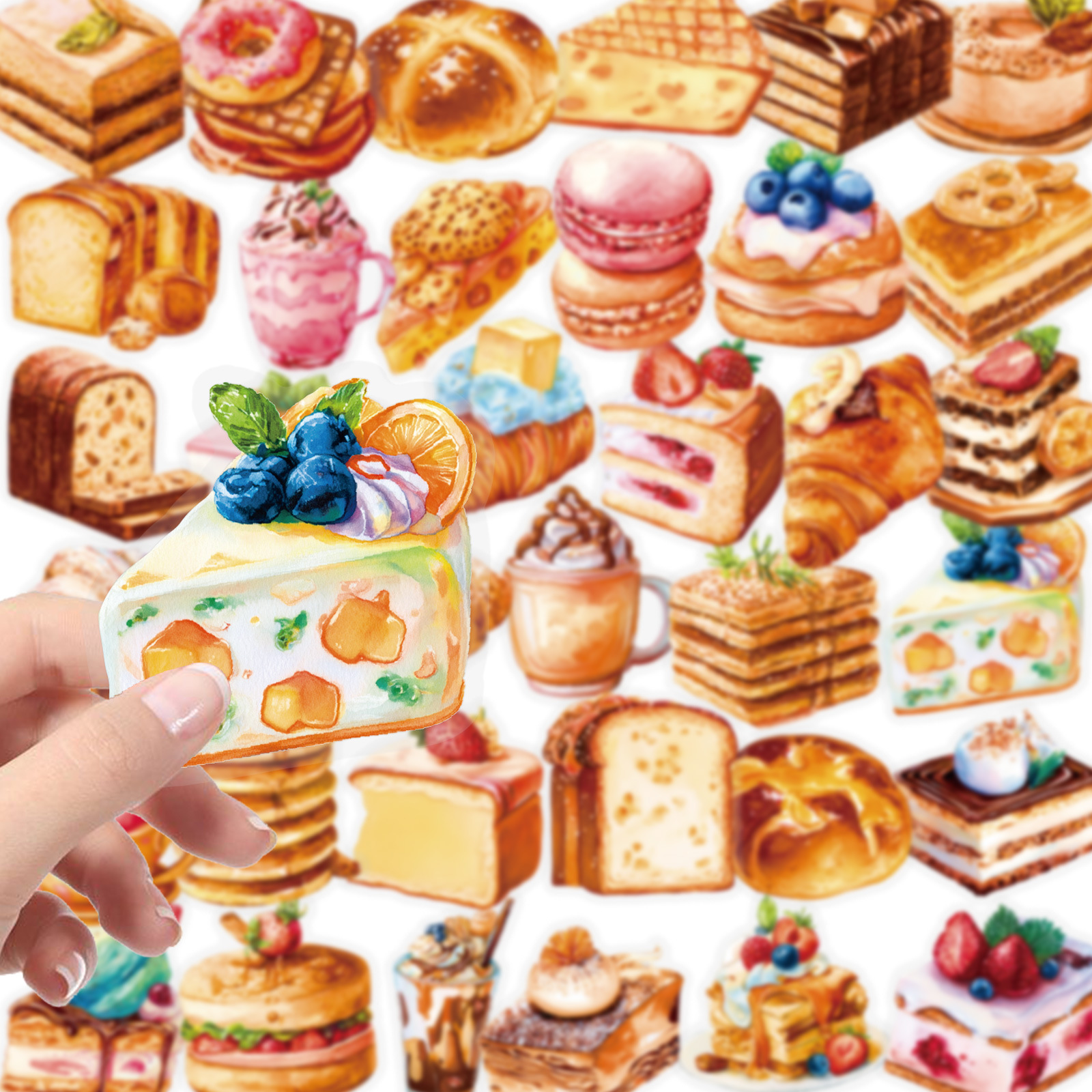56PCS Transparent Food Scrapbook Stickers, Waterproof Tiny Aesthetic ...