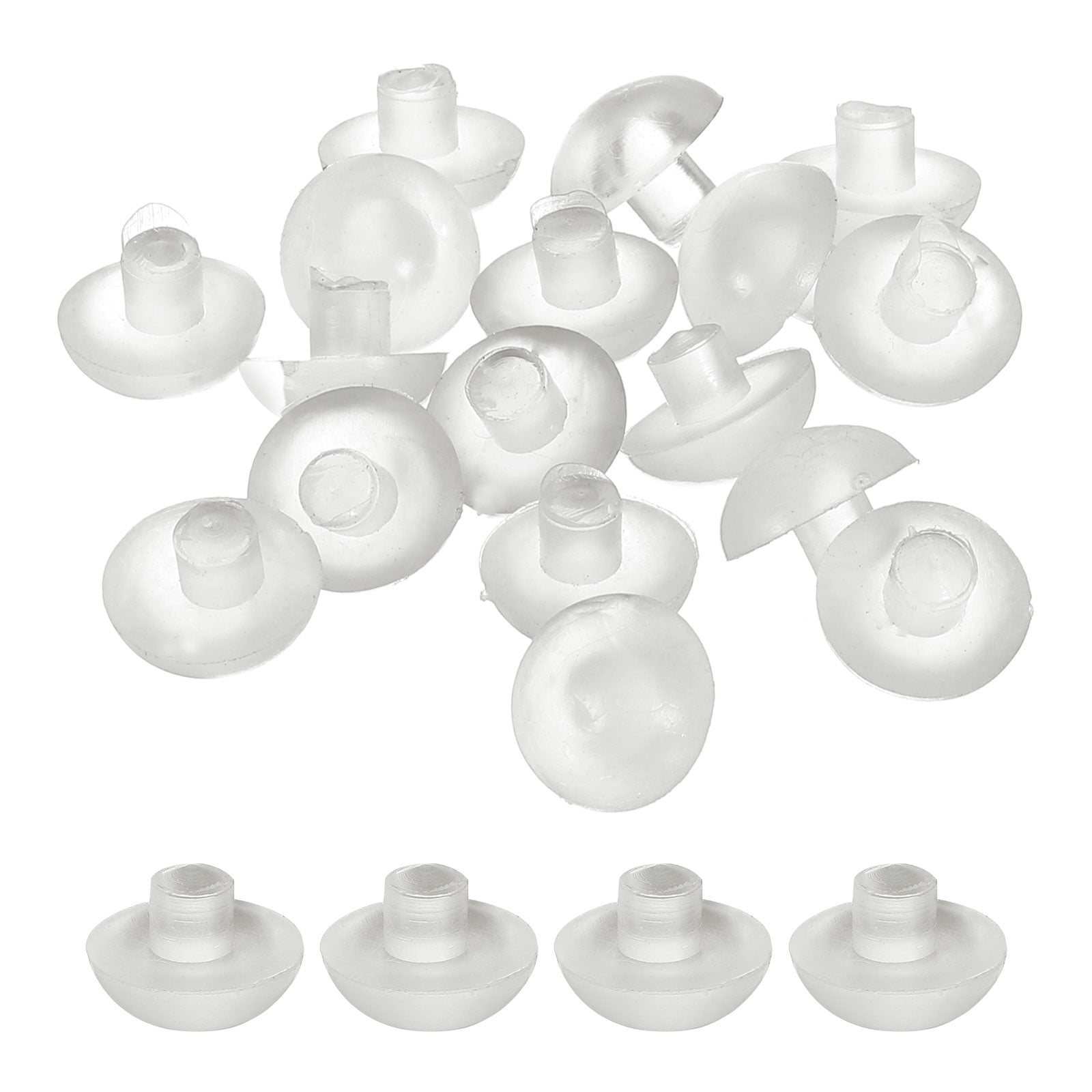 56Pack 5mm/0.2" Glass Table Top Bumpers with Stem Fit 3/16Inch, Clear ...