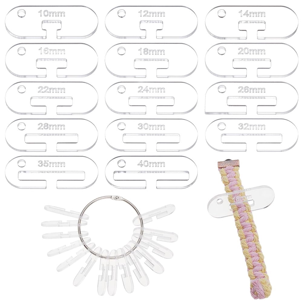56Pcs 14 Styles Acrylic Band Weaving Width Gauge 2x0.8 Inch Clear ...