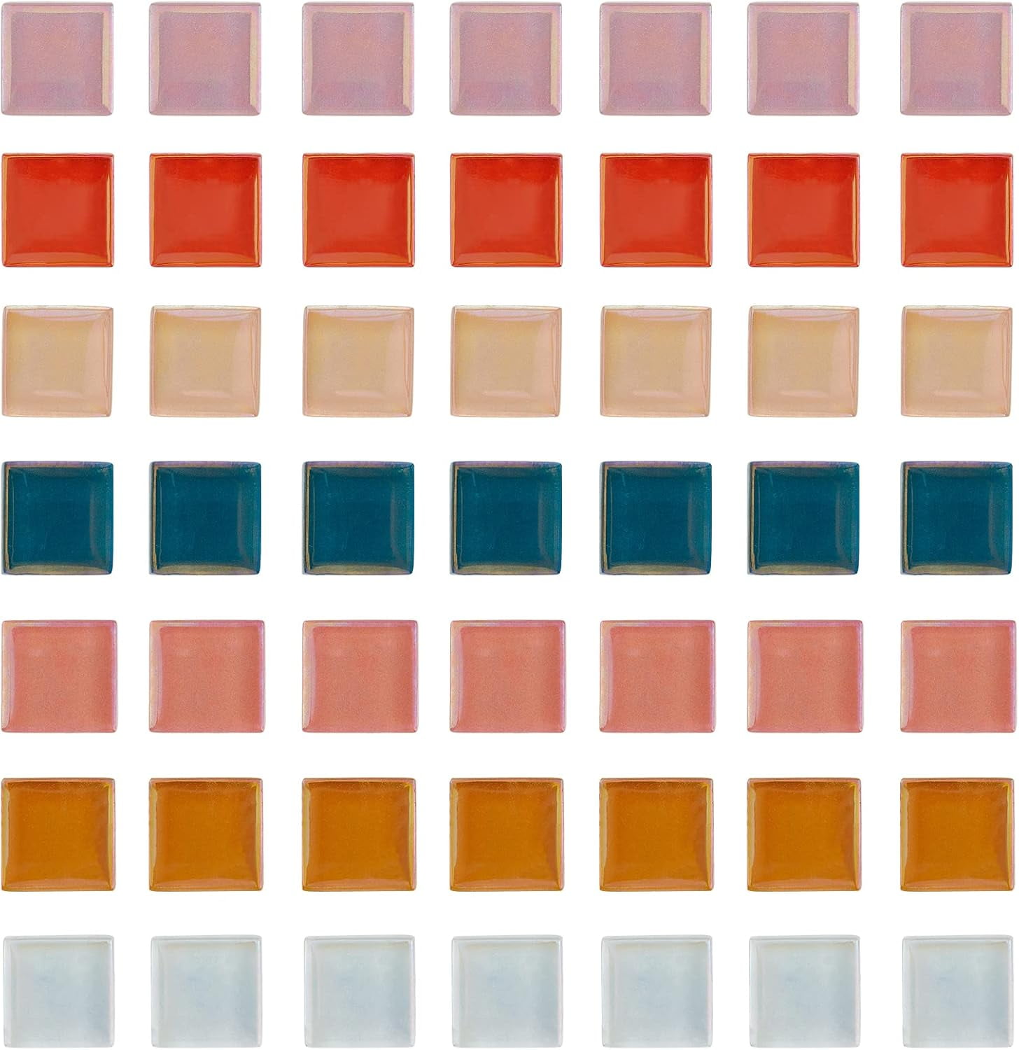 56Pcs 7Colors Glass Mosaic Tile Craft Material Mosaic Tile Micro Glass ...