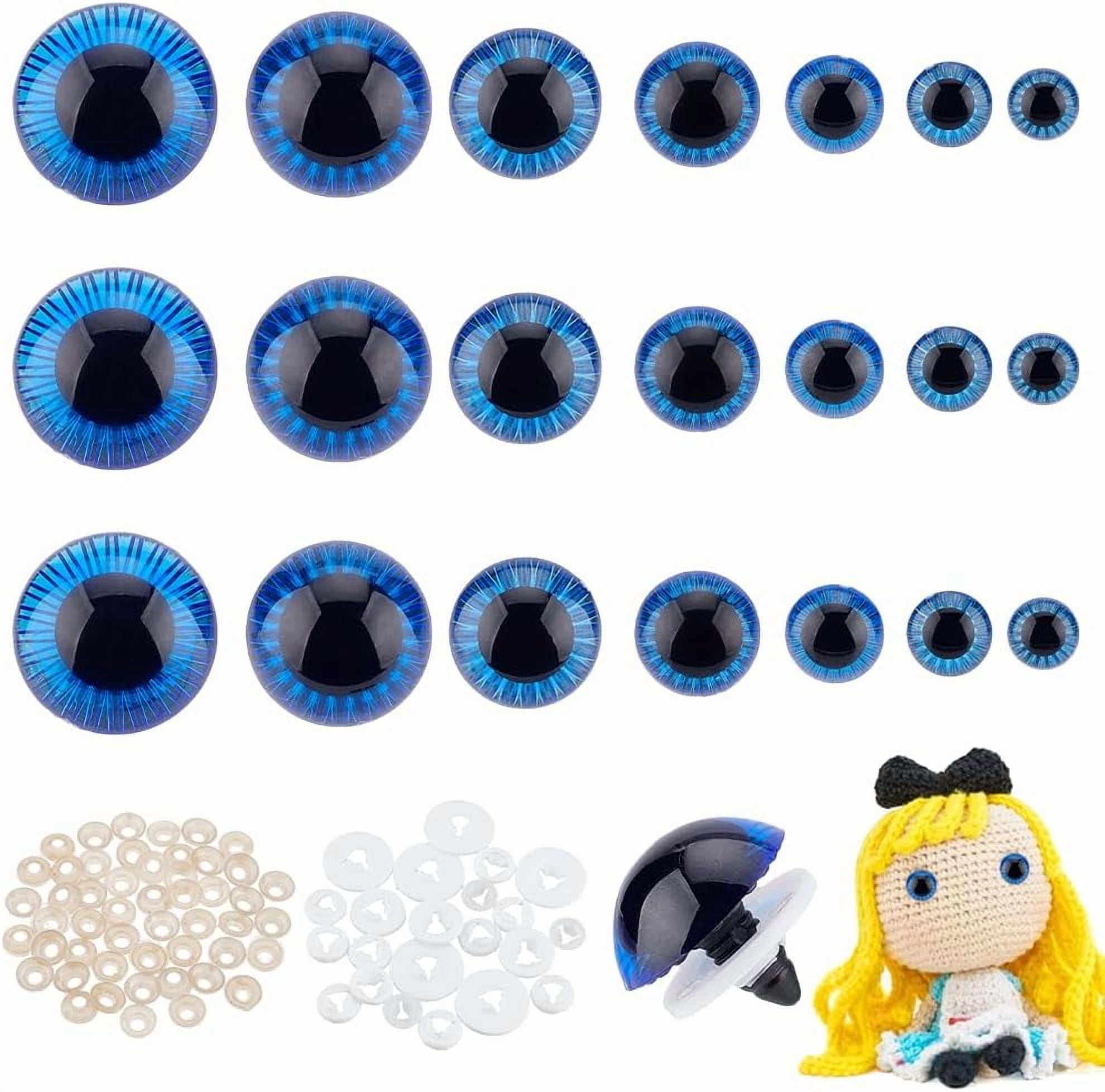 56Pcs Blue Plastic Safety Eyes 7 Styles Craft Eyes with Washers Safety ...