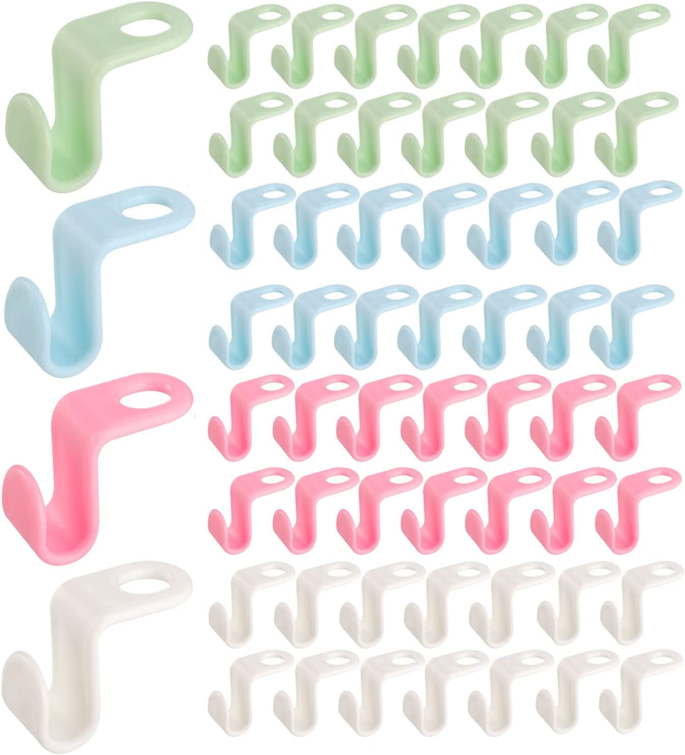 56Pcs Clothes Hanger Connector Hooks, Space-Saving Hangers Clip Drop ...