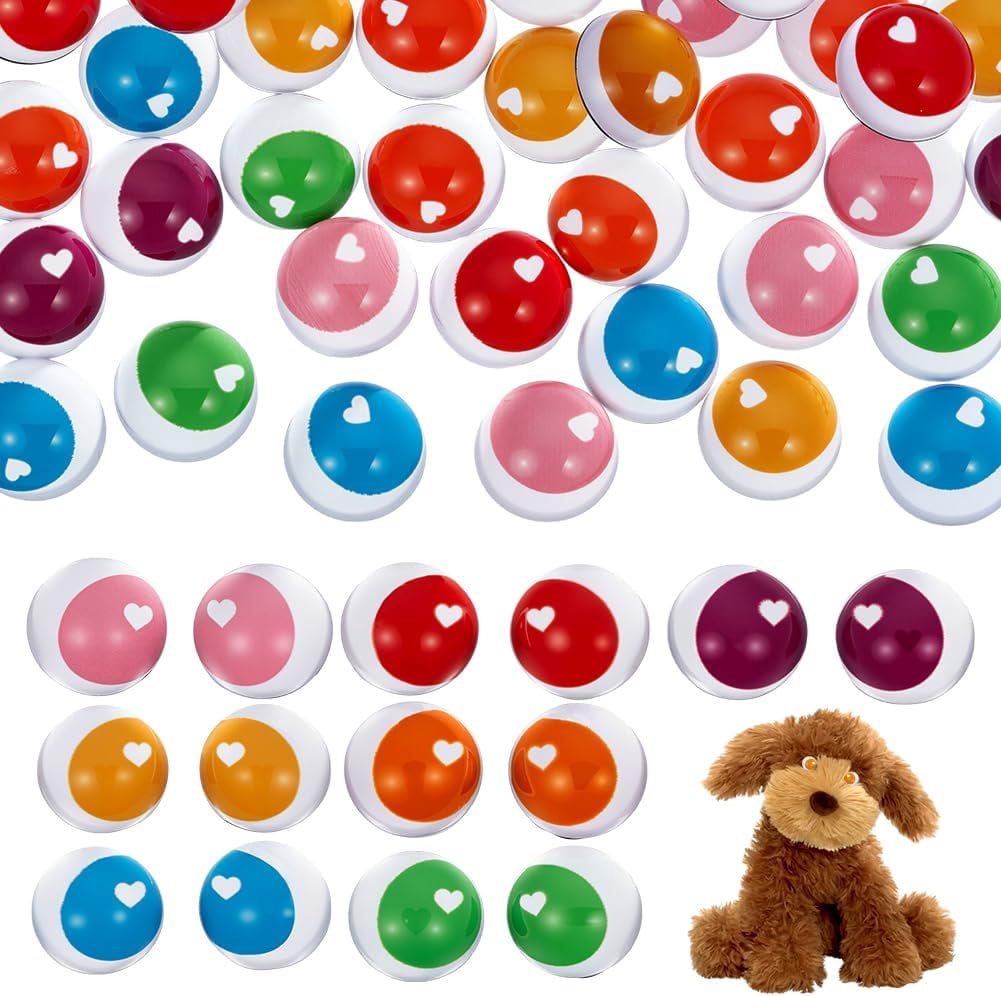 56Pcs Colorful Glass Craft Eyes 14 Styles 12mm Flatback Crochet Eyes ...