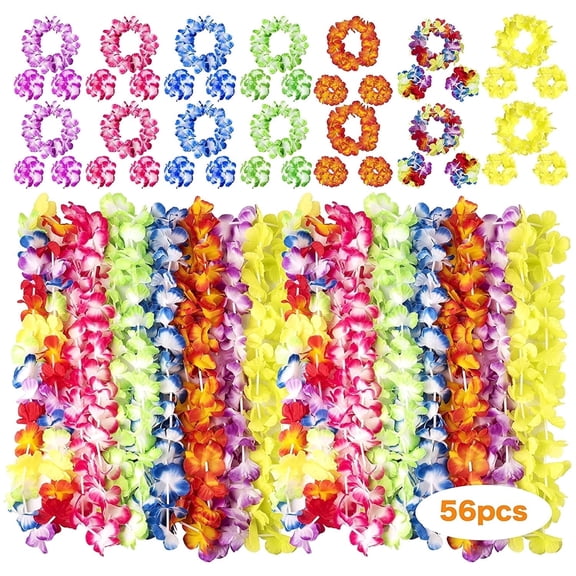 47.2In Hawaiian Flower Lei Garland Silk Flower Necklace For Home ...