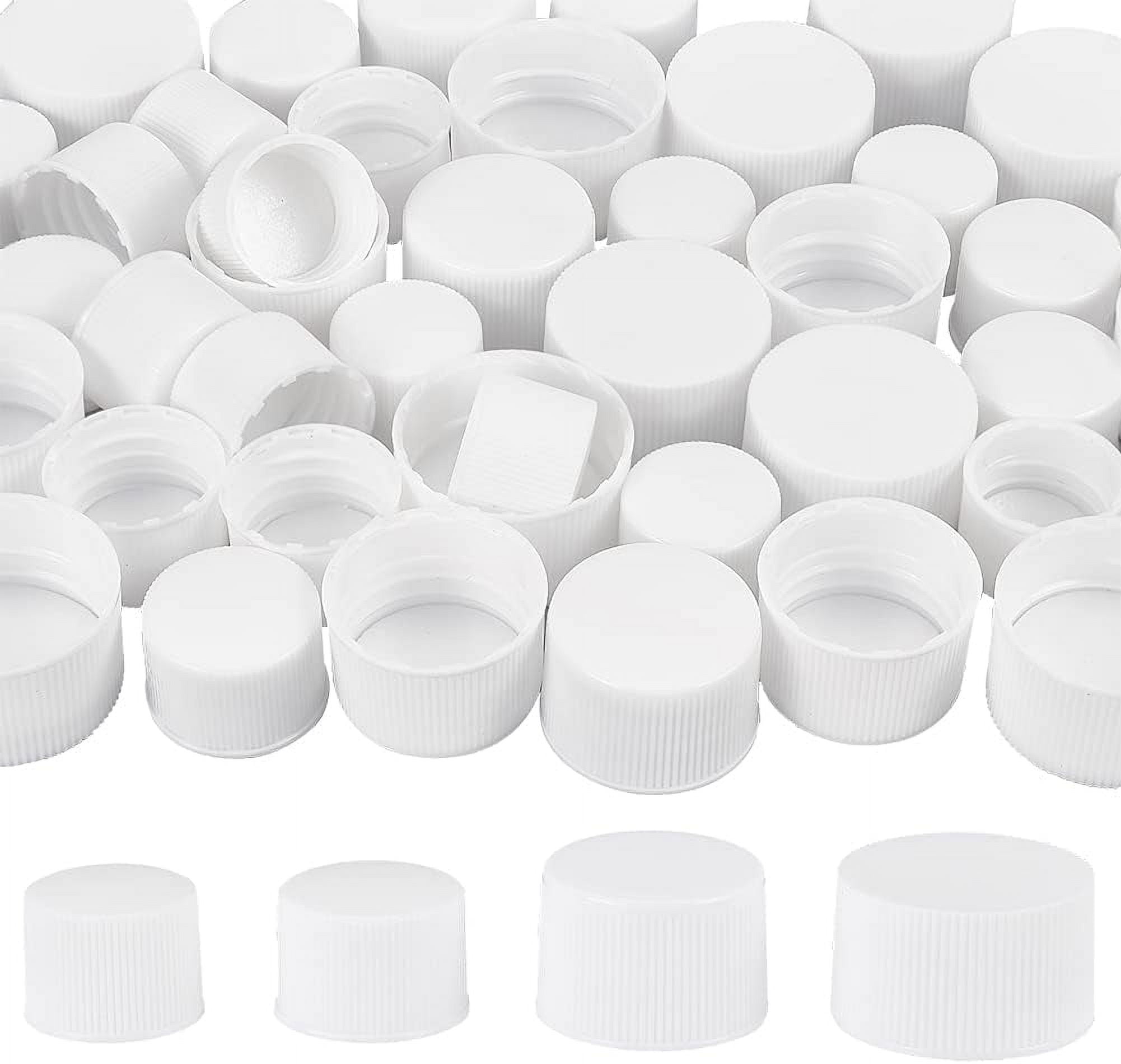 56Pcs White Plastic Screw Caps with Foam Liner 4 Style 18mm/24mm/28mm ...