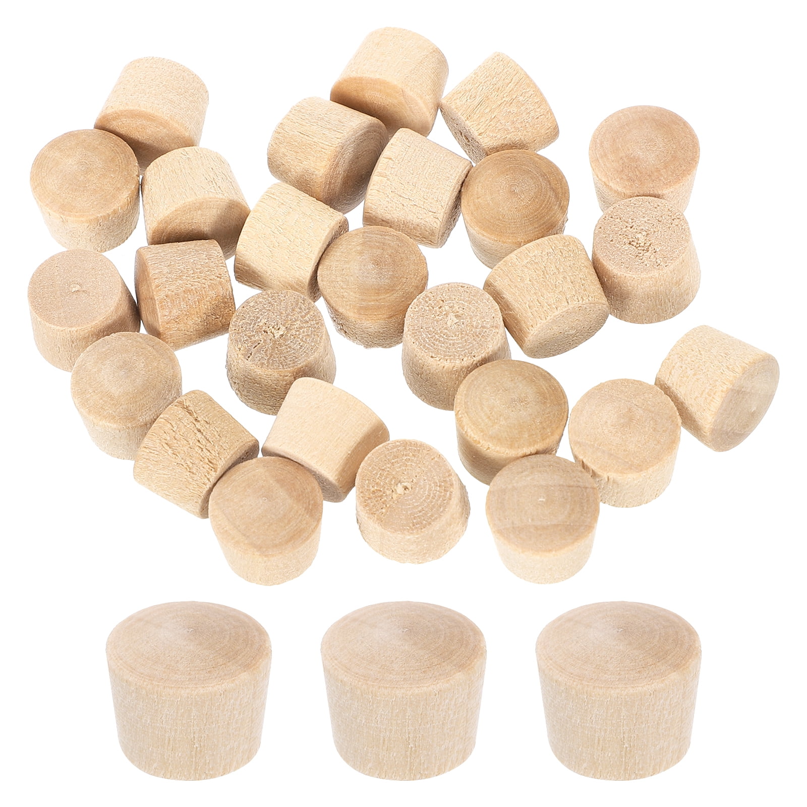 56Pcs Wood Button Plugs, 8.5mm/0.33" Flat Head Hardwood Screw Hole Plug ...