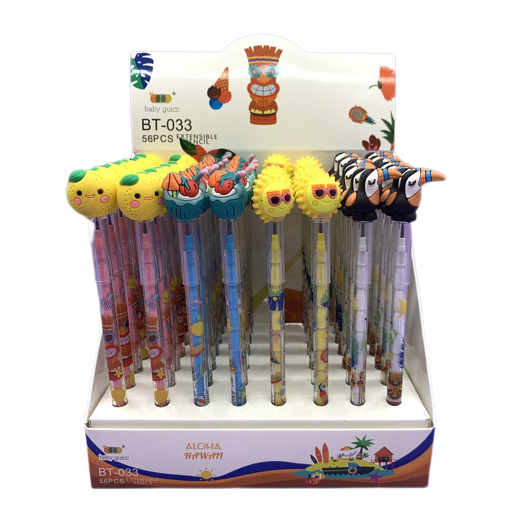 56PcsHa110weenPencilsHa110weenMulti Point Stackable Push Pencil ...
