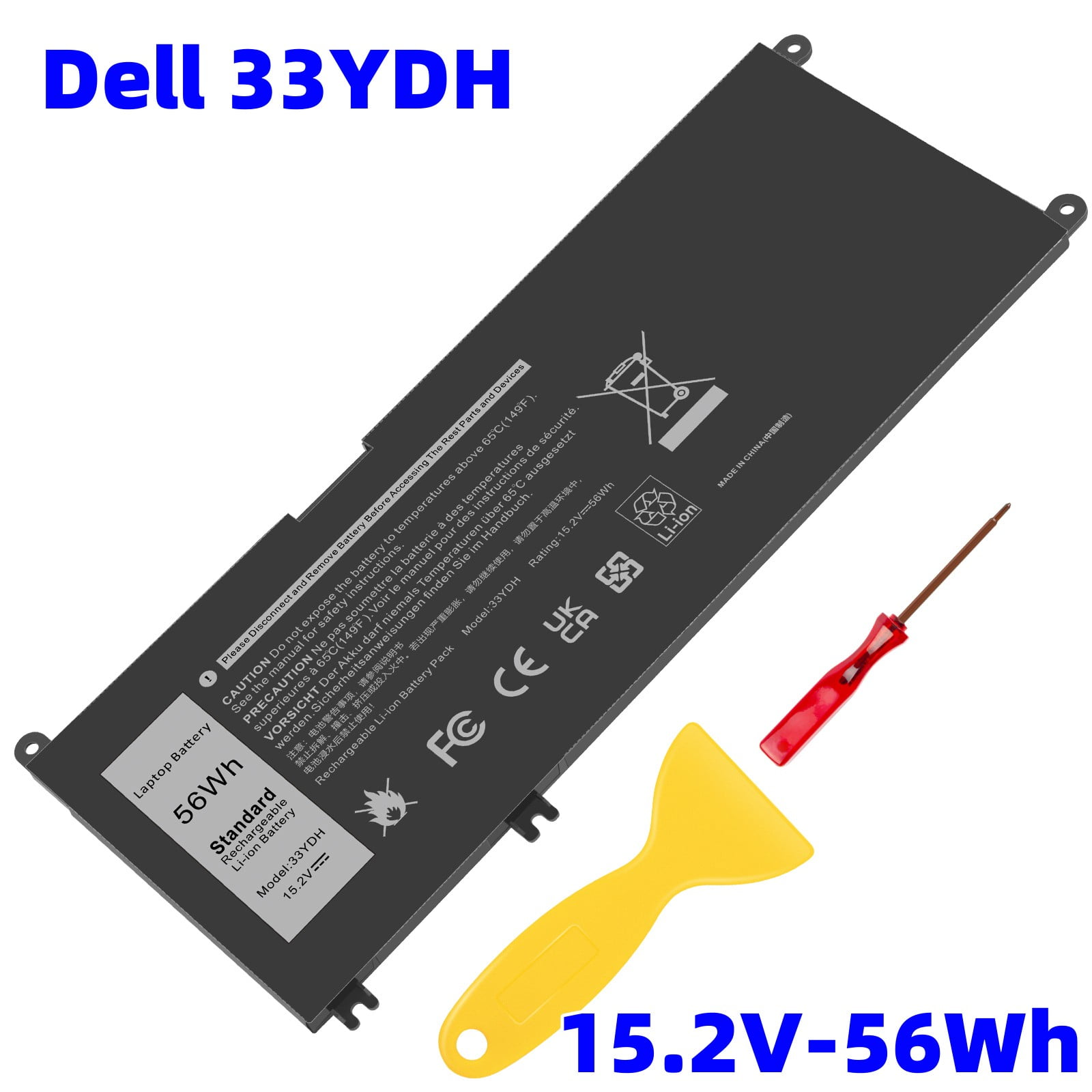 56Wh 33YDH Battery Replacement for Dell Inspiron 15 7577 17 7773 7778 ...