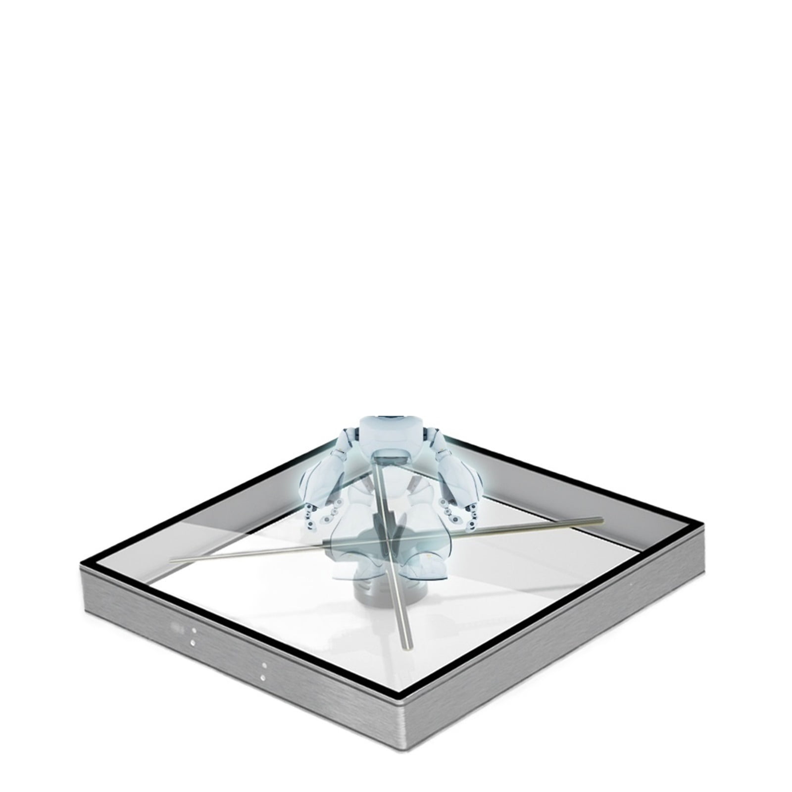 56cm Holographic Advertising 3d Rotating Naked Eye Stereo Suspension Aerial Imaging Aluminum ...