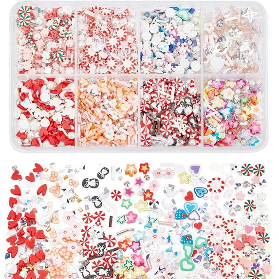 56g 8 Style Slime Charms Sprinkle Polymer Slices Clay Christmas Theme ...