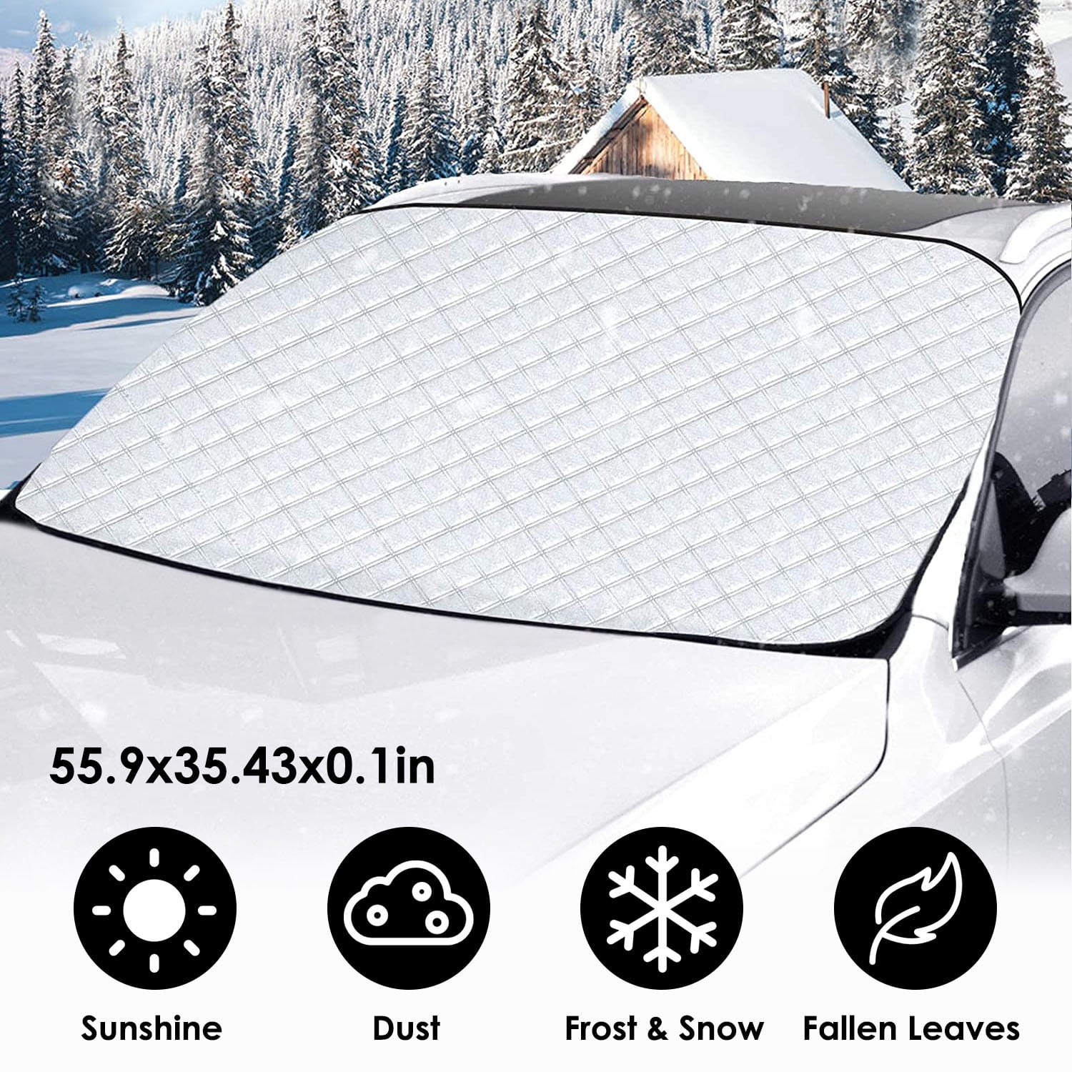 56in Car Windshield Snow Ice Cover, Car Windshield Protector Thicken ...