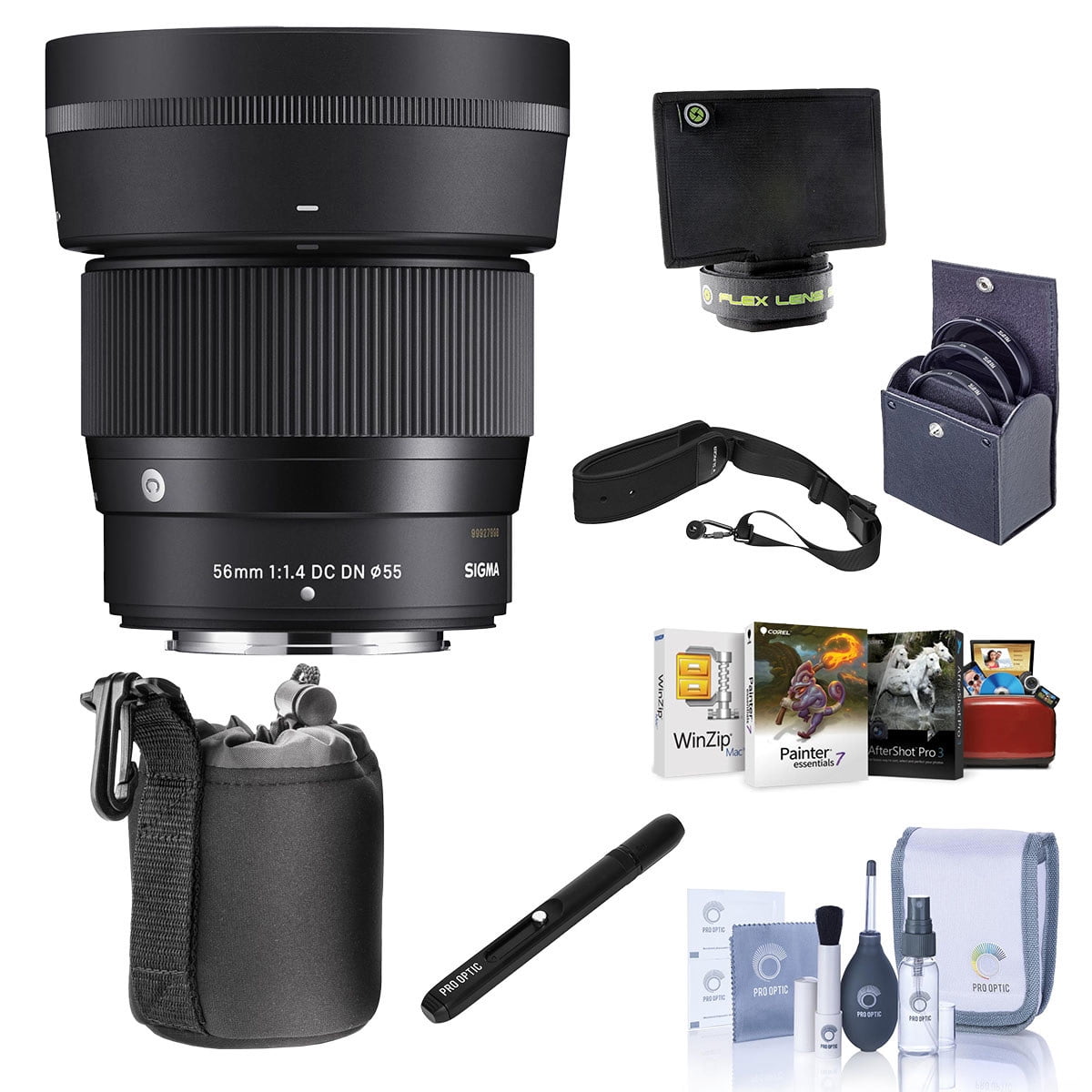 Sigma 56mm f/1.4 DC DN Contemporary Lens for Fujifilm X, Bundle with ...