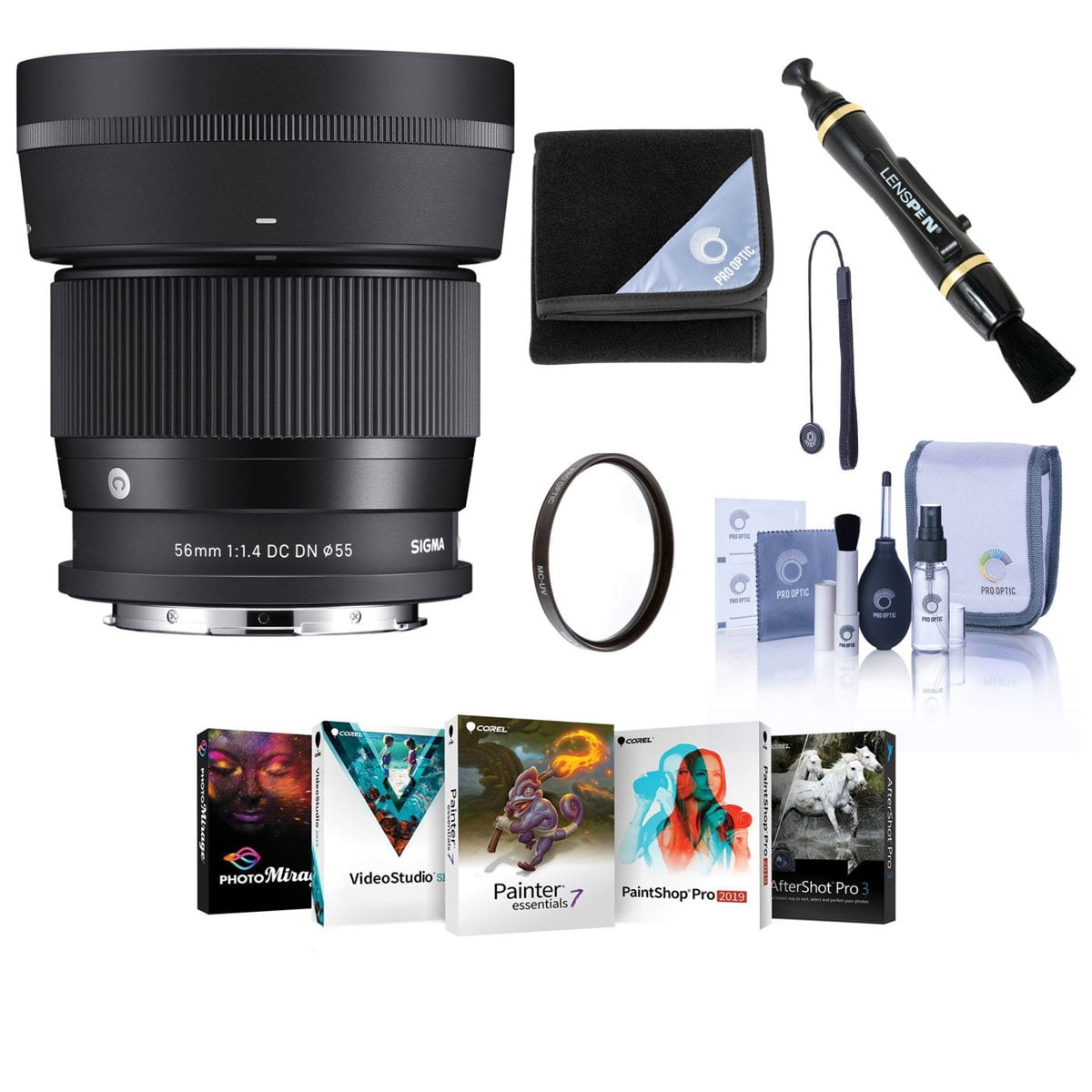 Sigma 56mm f/1.4 DC DN Contemporary Lens for L Mount, Bundle with ...