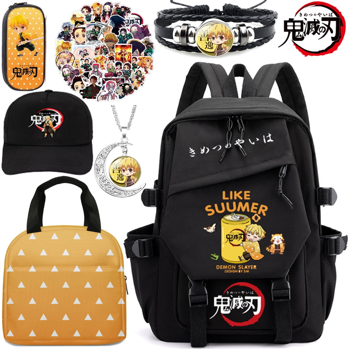 56pcs Demon Slayer Agatsuma Zenitsu School Backpack kits - Walmart.com