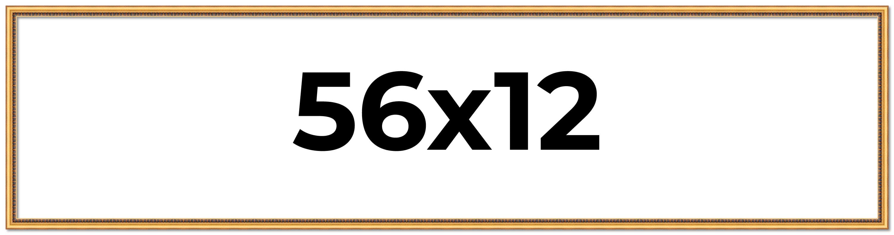 56x12 Frame Beaded Gold Solid Wood Picture Frame | 0.75 Inches Moulding ...