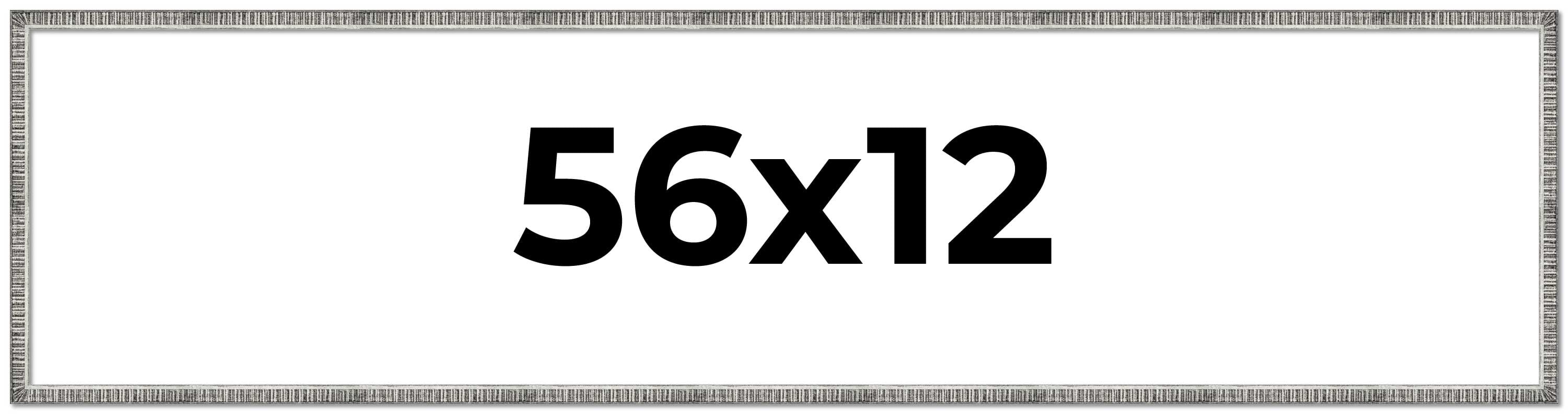 56x12 Frame Silver Grey Distressed Solid Wood Picture Frame | 0.75 Inch ...