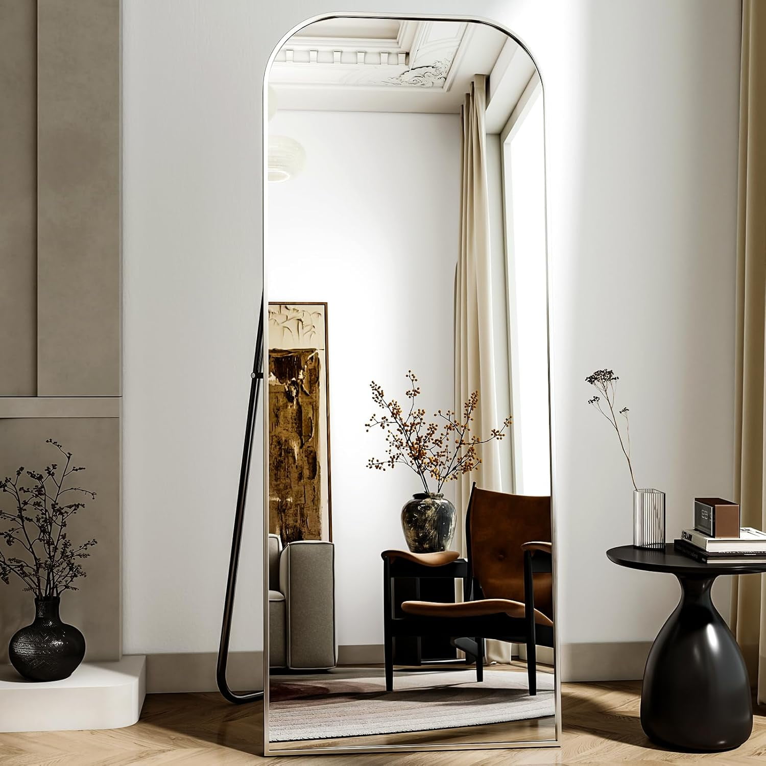 56x21 Inch Full Length Mirror - Large Floor Standing & Wall Mountable ...