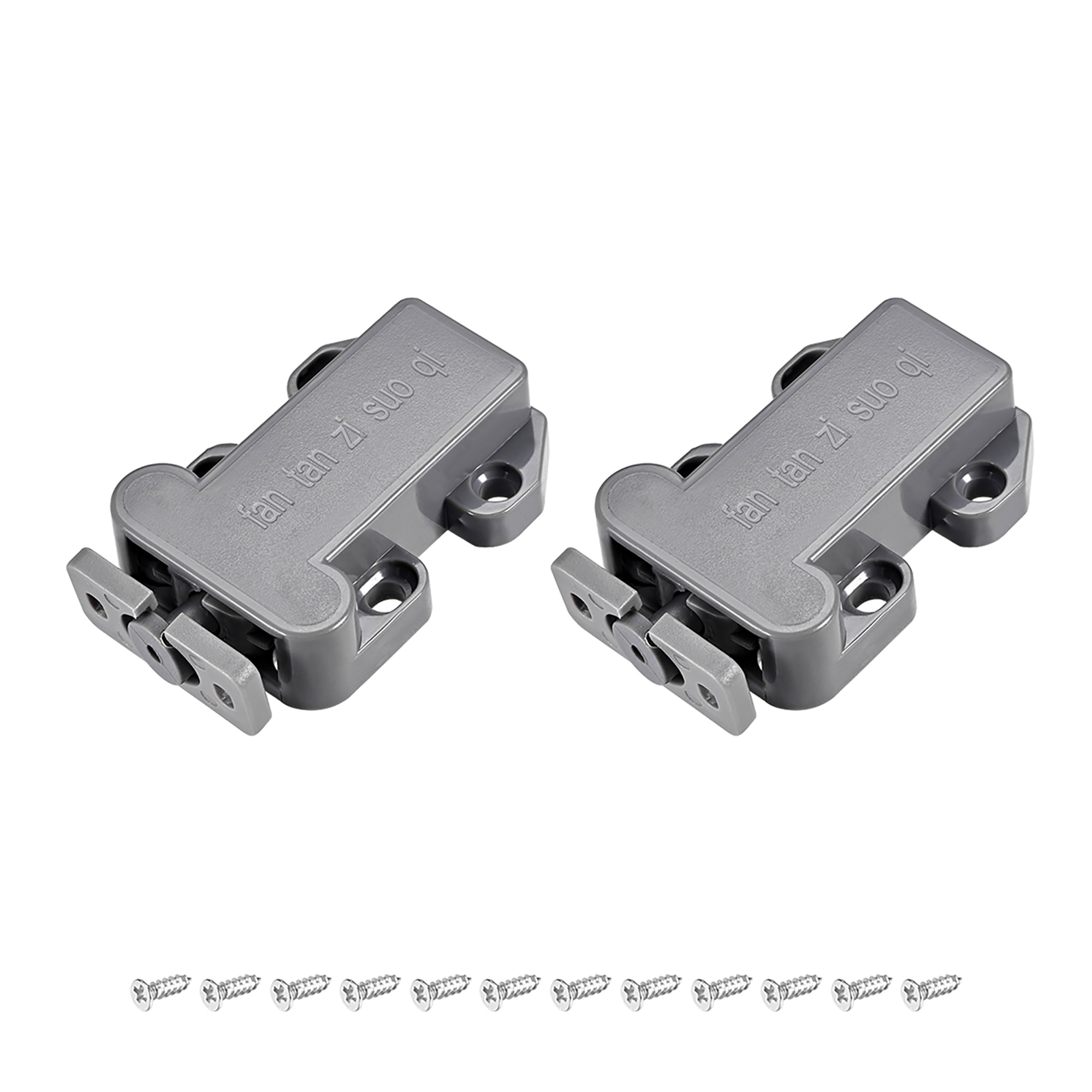 56x41x16mm Rebound Self-Locking Door Touch Catch Plastic Gray 2 Pack ...