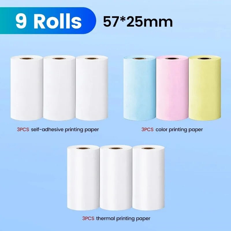 57*25MM Thermal Paper Label Sticker Self-adhesive Rolls Paper For Mini ...