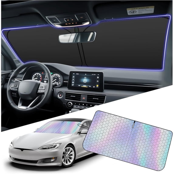 57.48"x32.68" Windshield Sun Shade,Foldable Sun Shade for Windshield ...