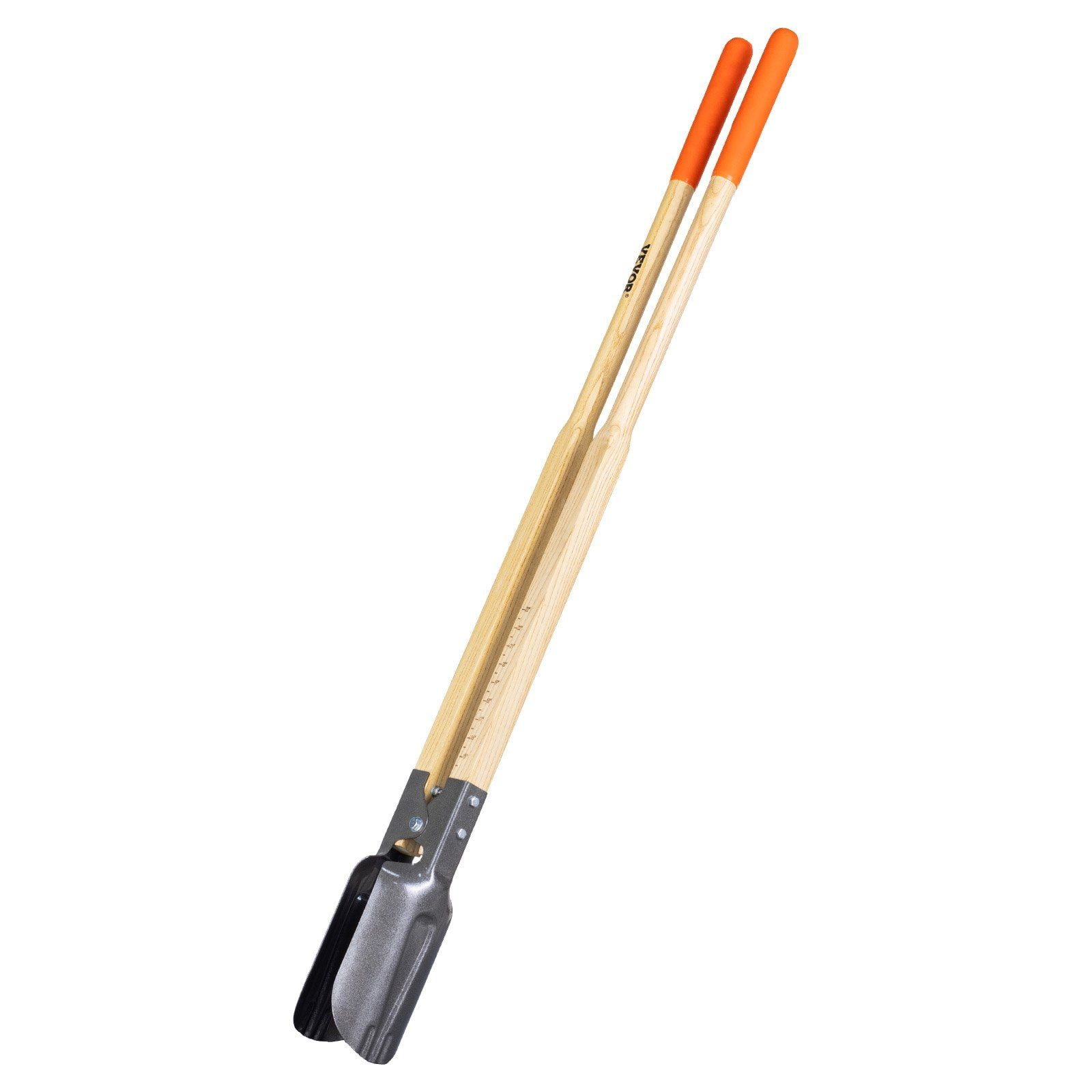 57.5 Inch Manual Post Hole Digger with Wooden Handle & Measurement ...