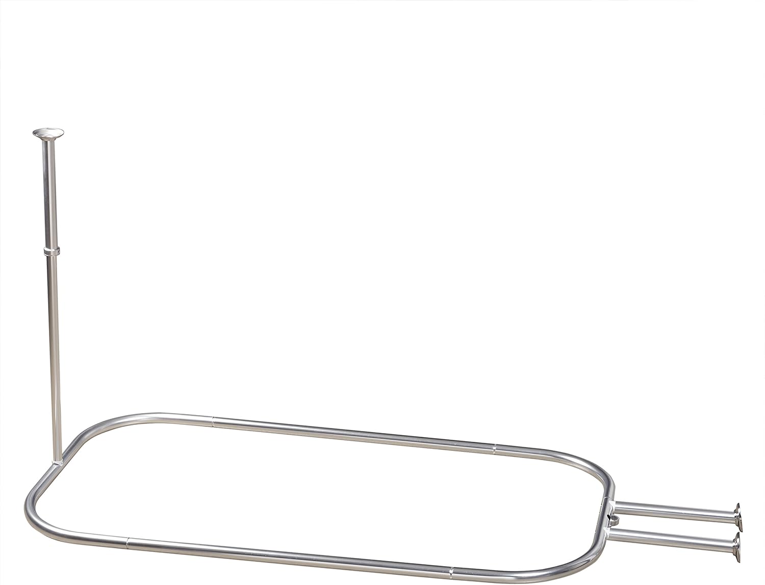 57.75 X 24 Inch Rustproof Chrome Hoop Shower Rod for Freestanding ...