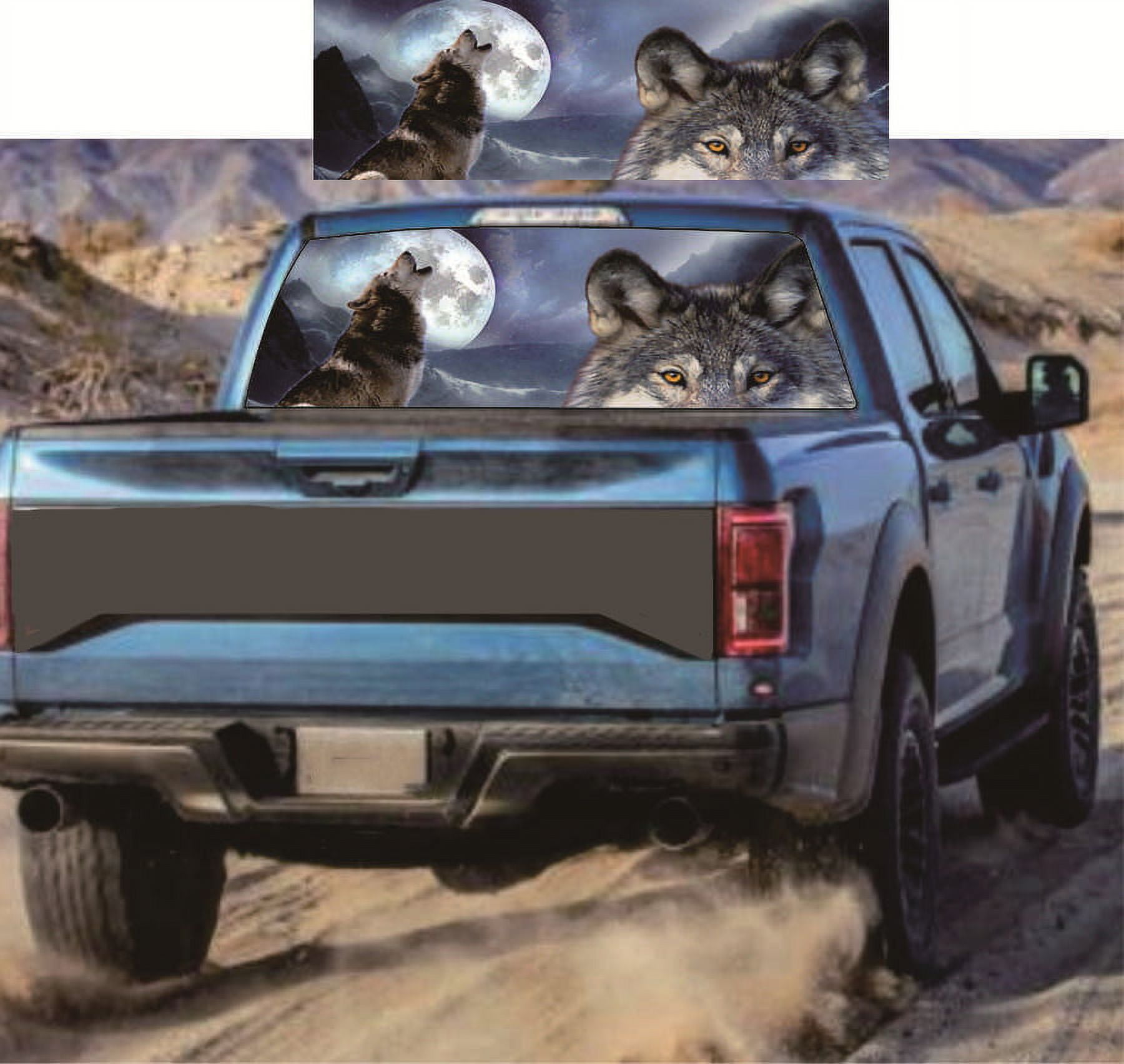 Customer reviews for 57.8''x18.1'' Car Rear Window Sticker Dual Wolf ...