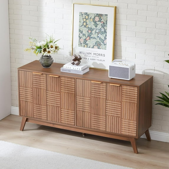 57'' Buffet Sideboard Cabinet with Storage, Larger Farmhouse Credenza ...