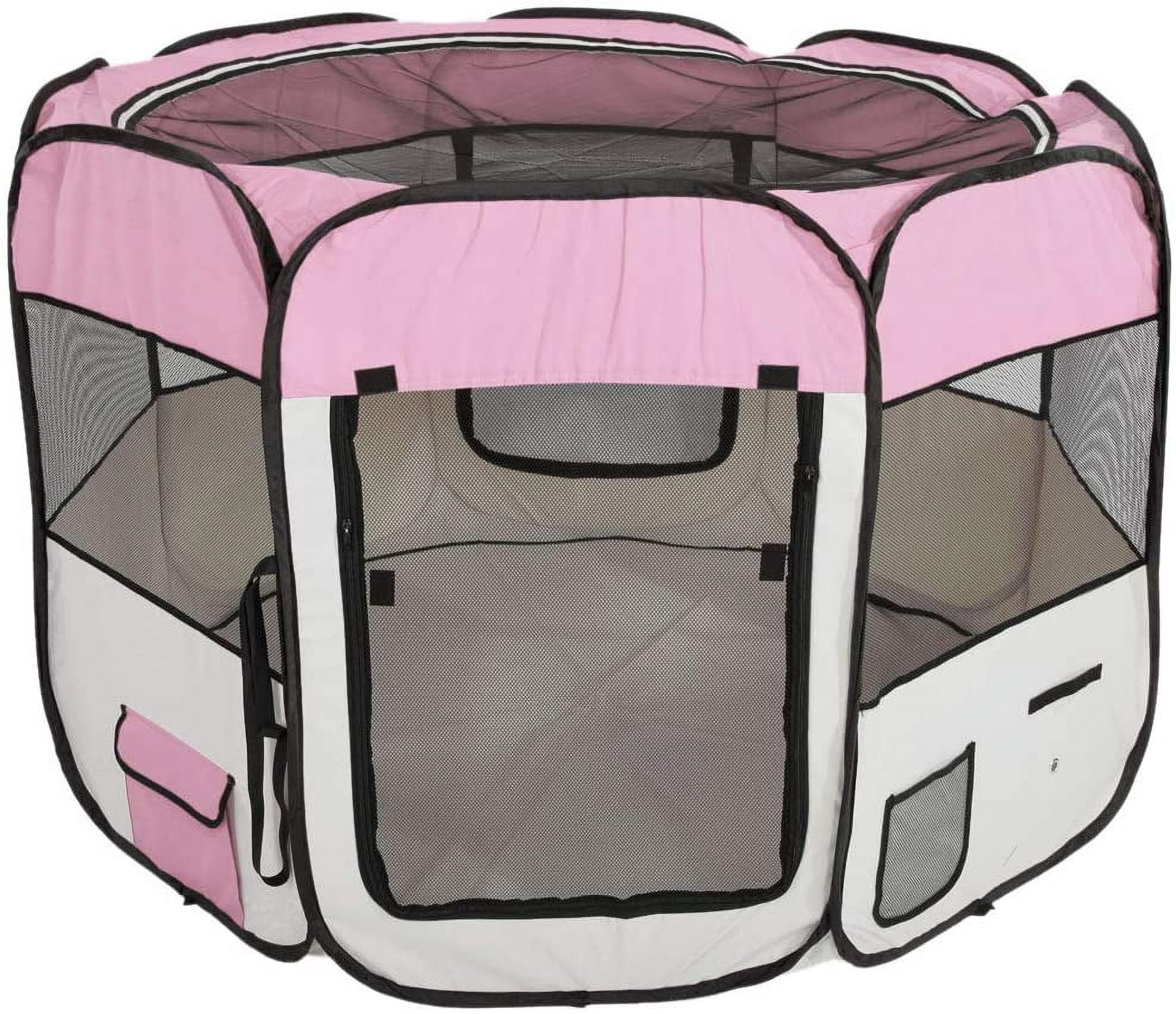 57" D Dog Kennel Pet Fence Soft Playpen Exercise Pen Folding Crate ...