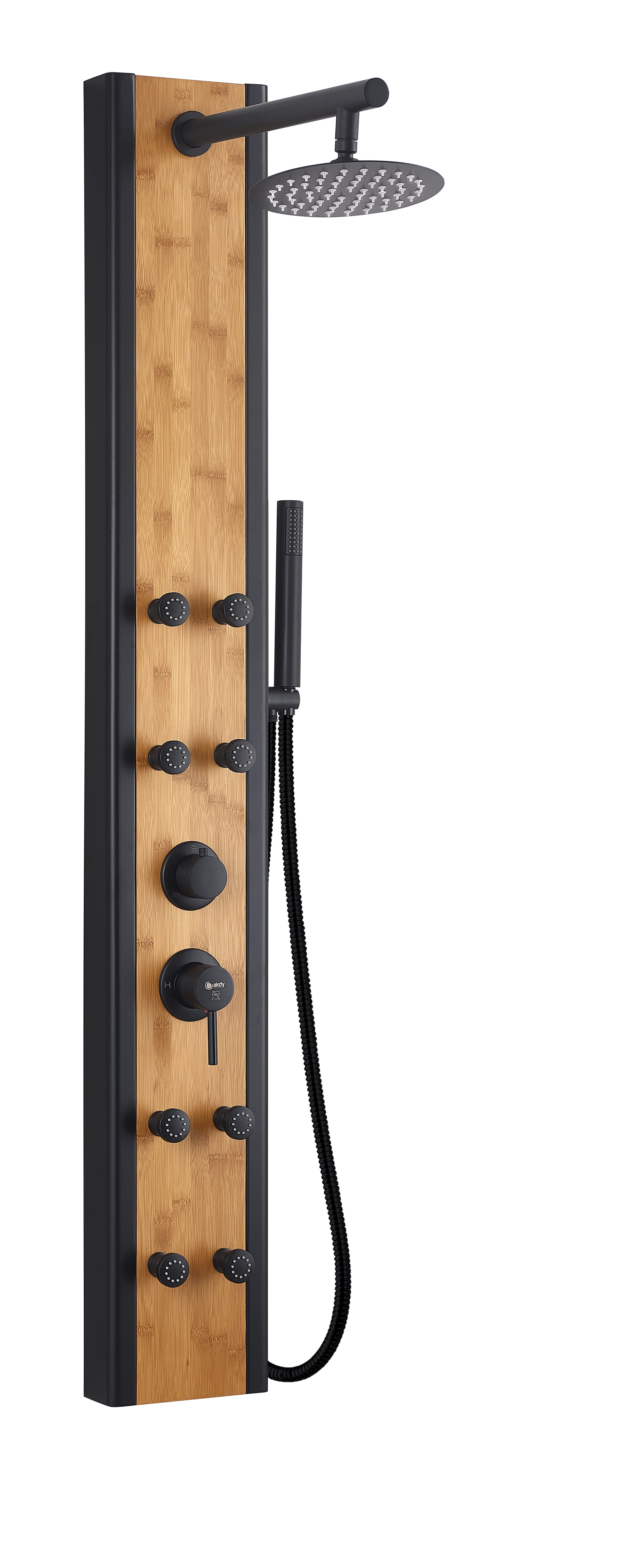 57 In. 8-Jet Multifunction Shower Panel System With Adjustable Rainfall ...