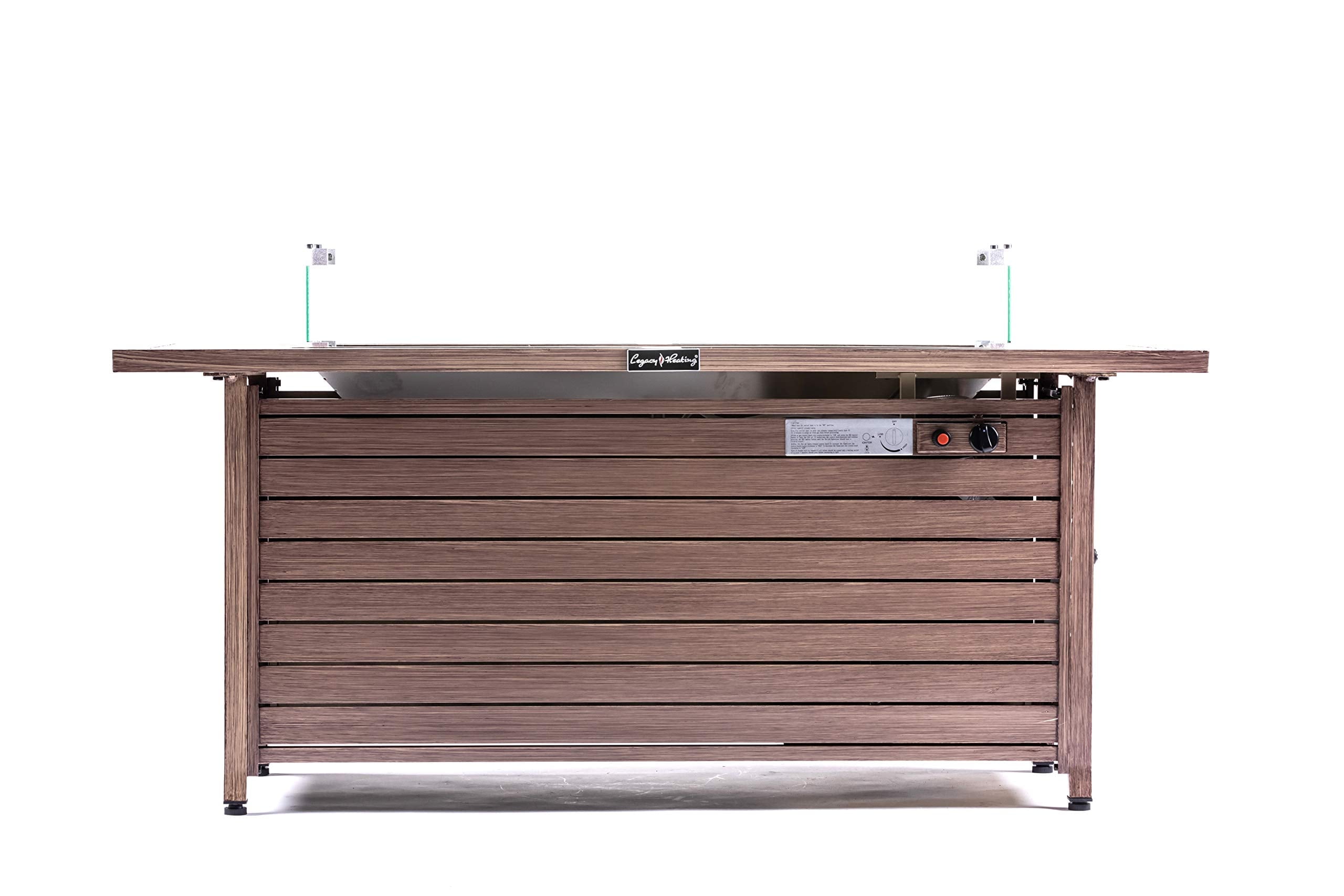 Legacy Heating Rectangular Fire Pit Table with Wind Guard - Walmart ...