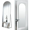 57 Inch L x 20 Inch W Full Length Arch Mirror, Silver, Floor Stand or ...