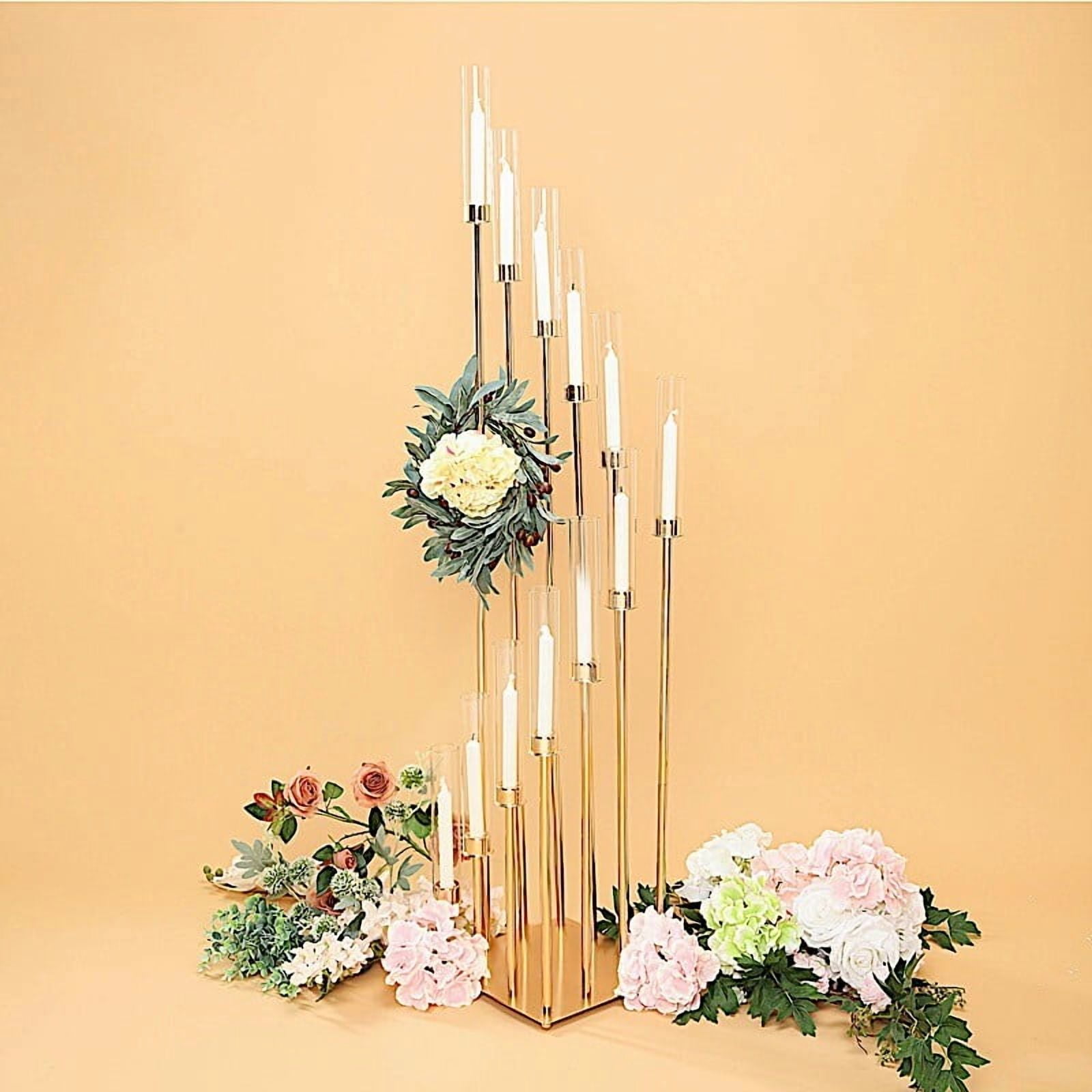 57-Inch tall Gold Candelabra Candle Holder Centerpiece Glass Wedding ...