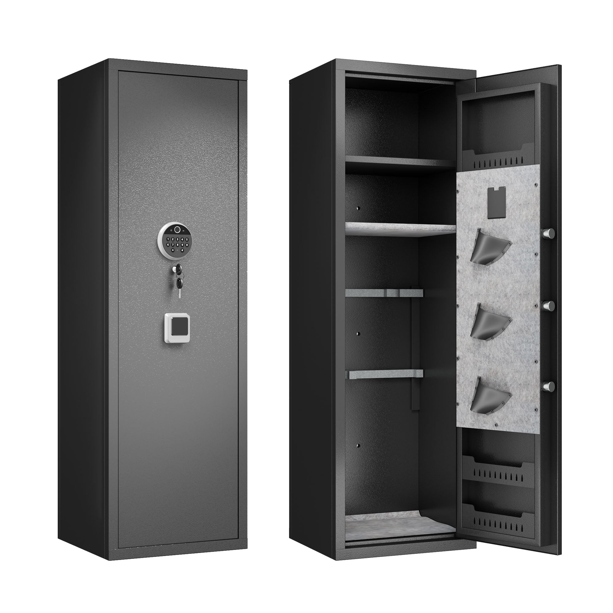 57" Large Gun Safe,Biometric 5-Gun Safe Cabinet,Quick Access Long Gun ...