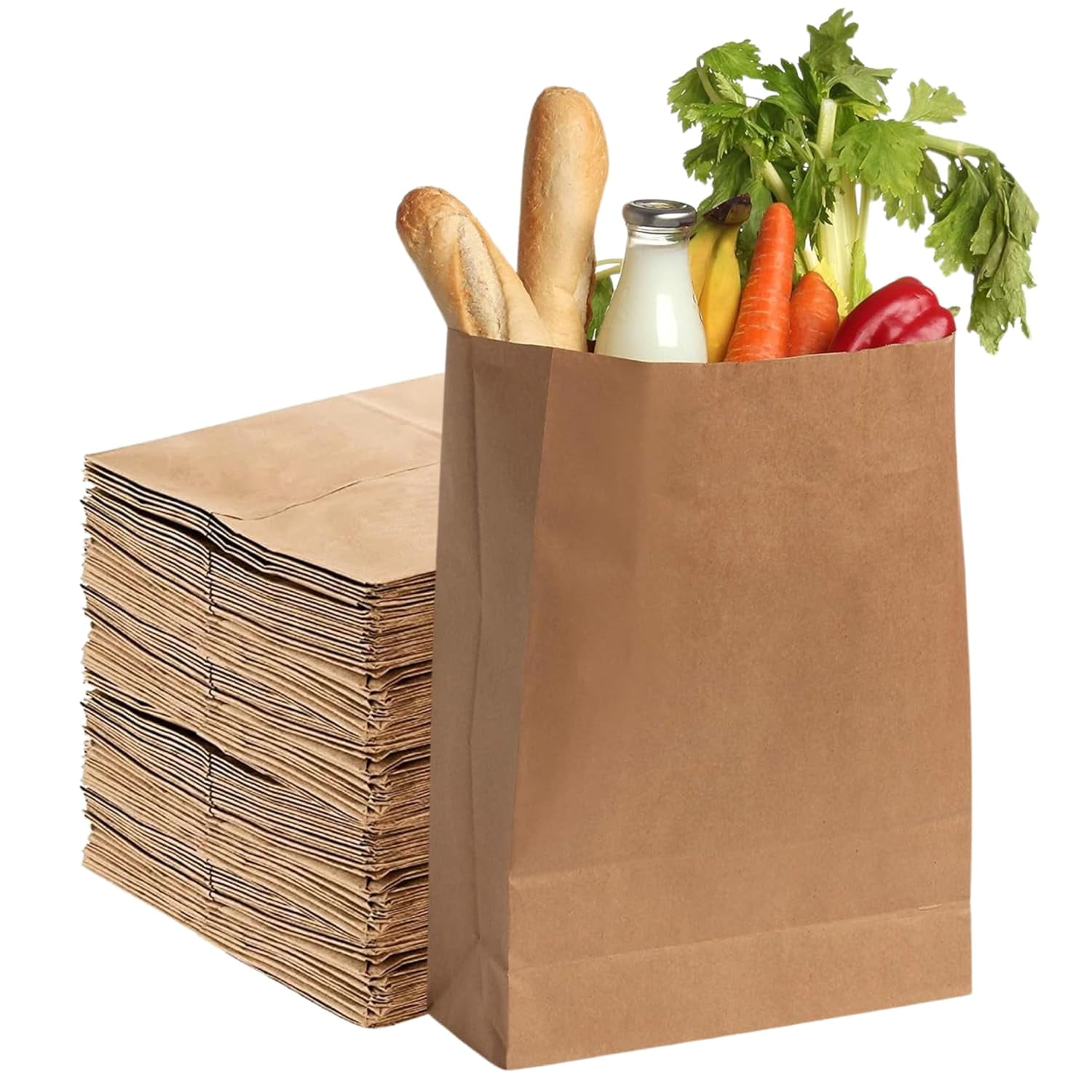 57 Lb Kraft Brown Paper Bags- Pack of 25ct - Walmart.com