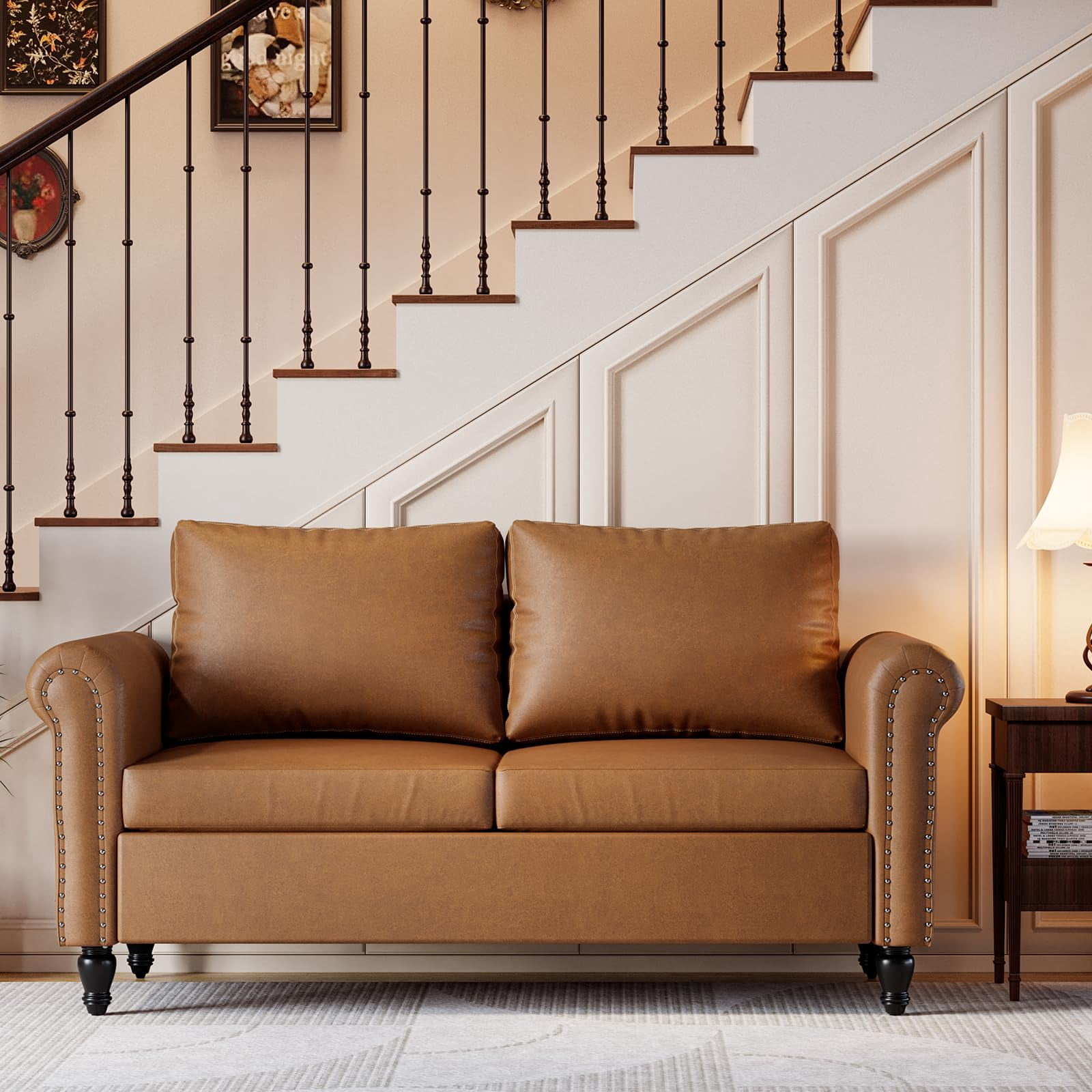57’’ Loveseat Sofa Couch，Love Seat for Small Spaces, Upholstered 2 Seat ...