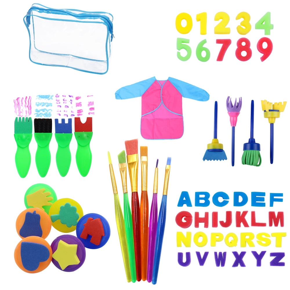 57 PCS Early Learning Painting Sponges, Kids Paint Sponges Set with ...